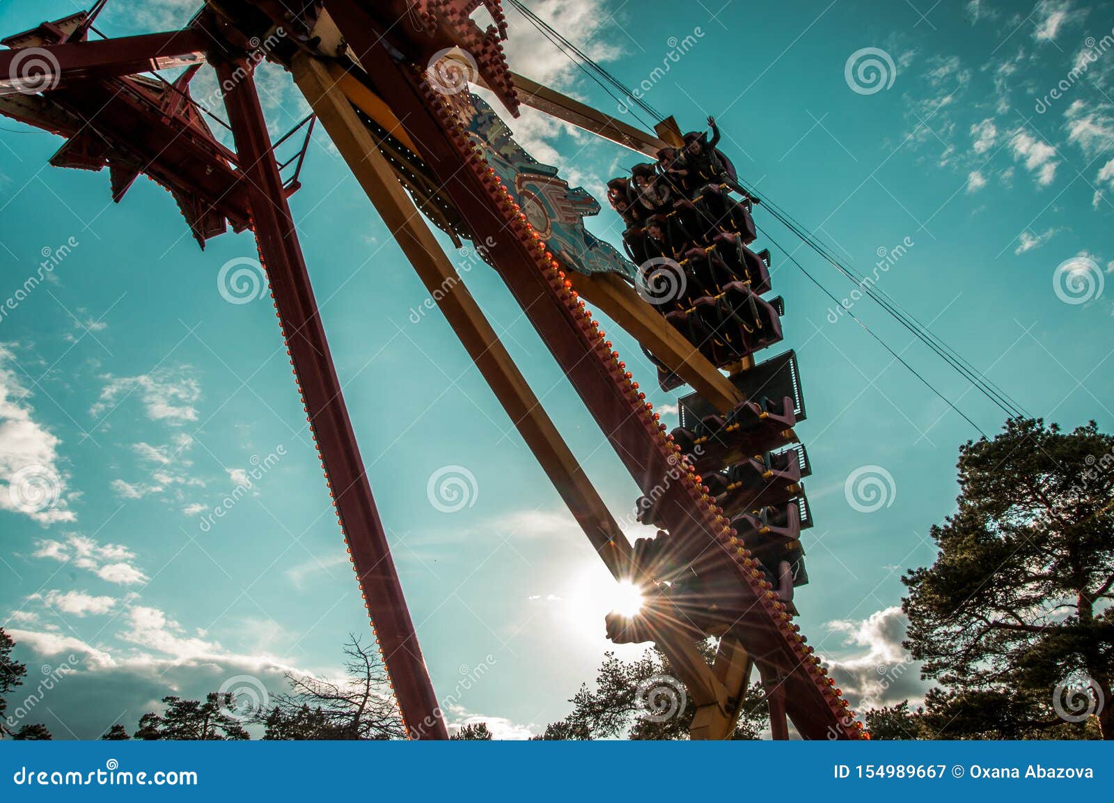Big Swing in an Amusement Park Editorial Photography - Image of boat ...