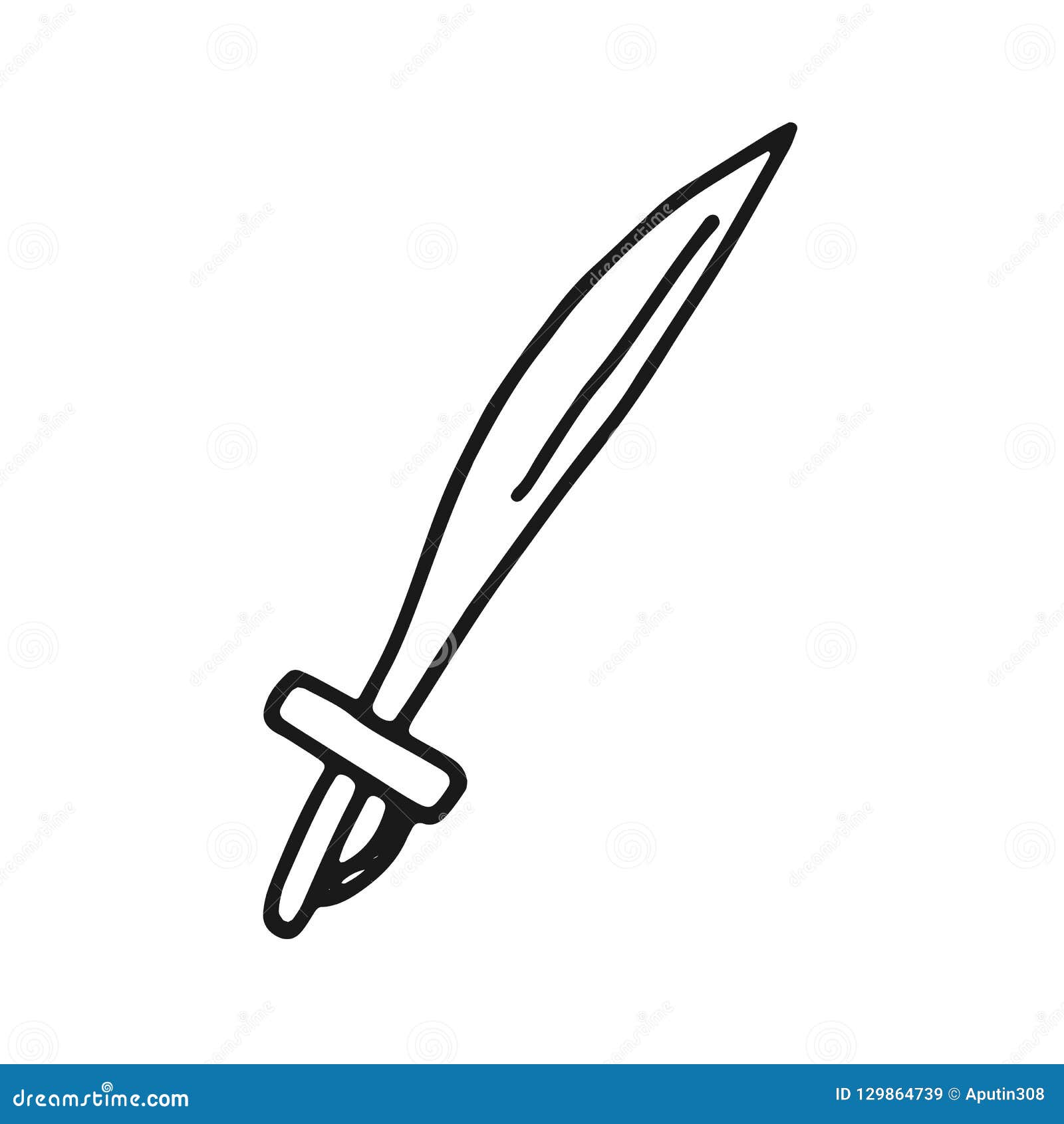 Big Sword Combat Weapon Icon. Sketch Isolated Stock Vector ...