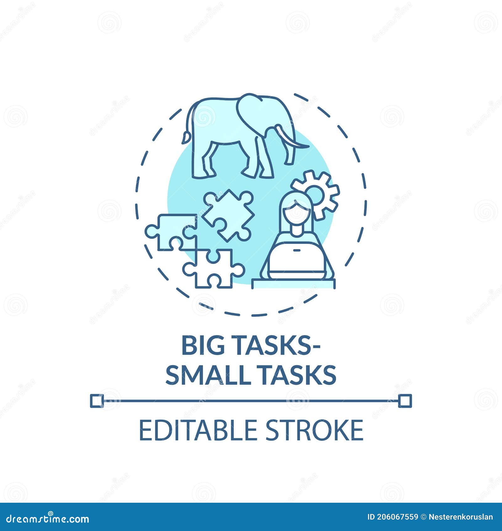 Big Tasks, Small Tasks Concept Icon Stock Vector - Illustration of ...