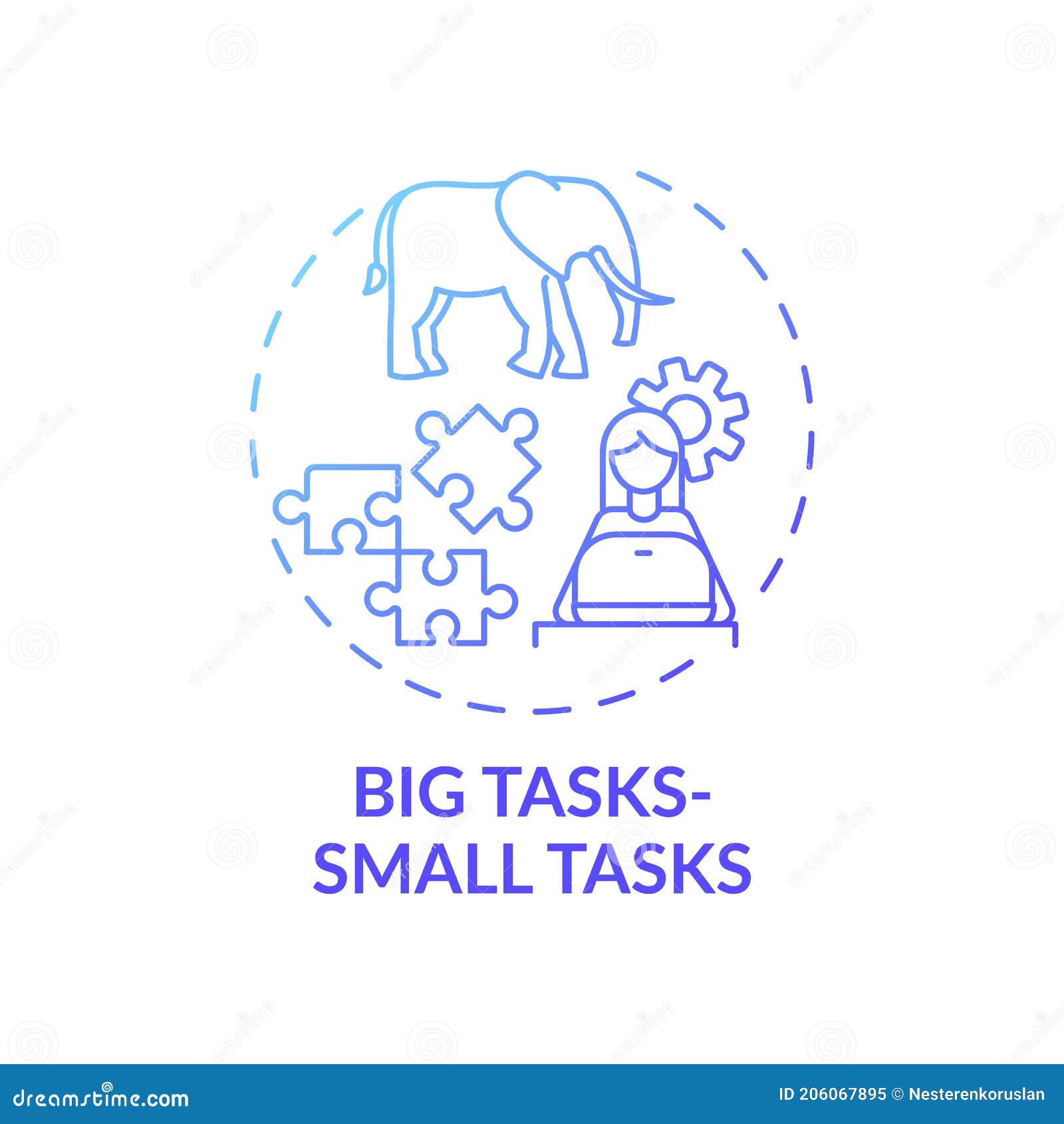 Big Tasks, Small Tasks Concept Icon Stock Vector - Illustration of ...