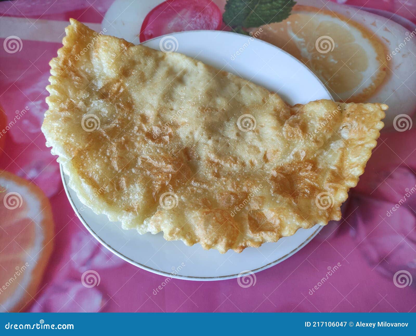 Big and Tasty Cheburek on a Plate Stock Image - Image of meal, meat ...