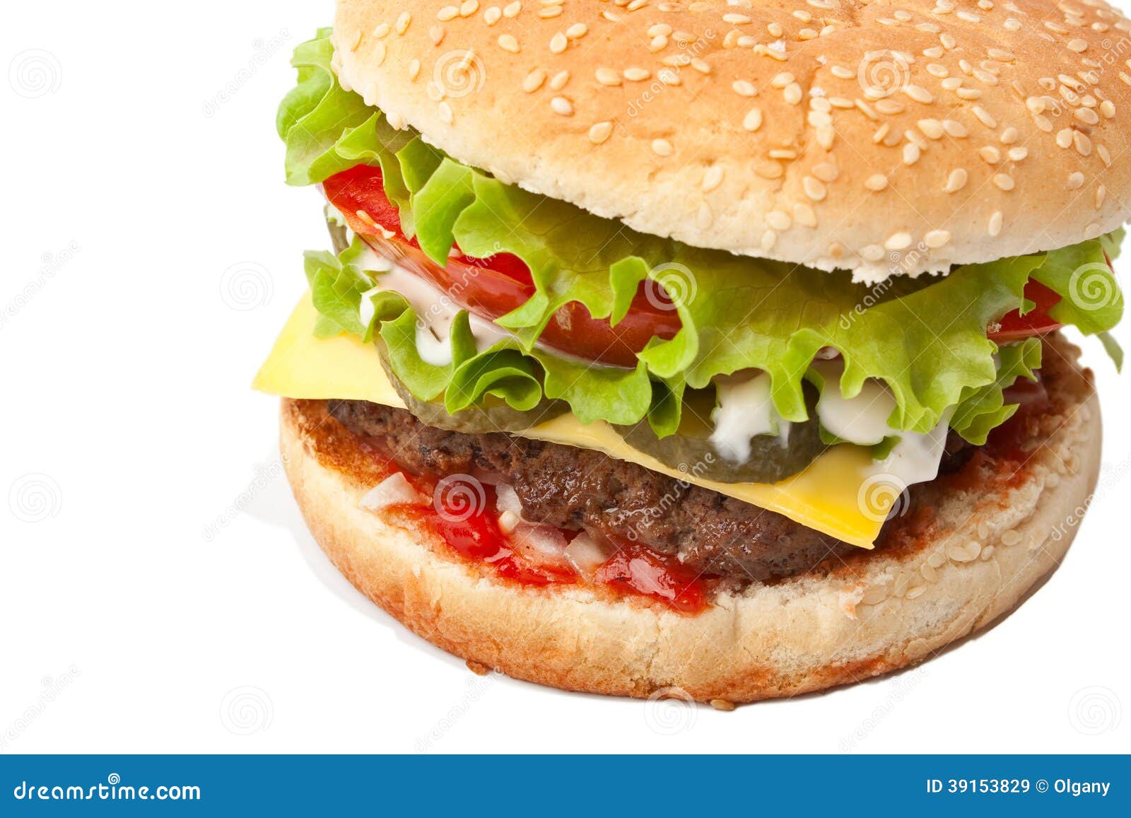 Big Tasty Cheeseburger Isolated Stock Image - Image of dinner, fastfood ...