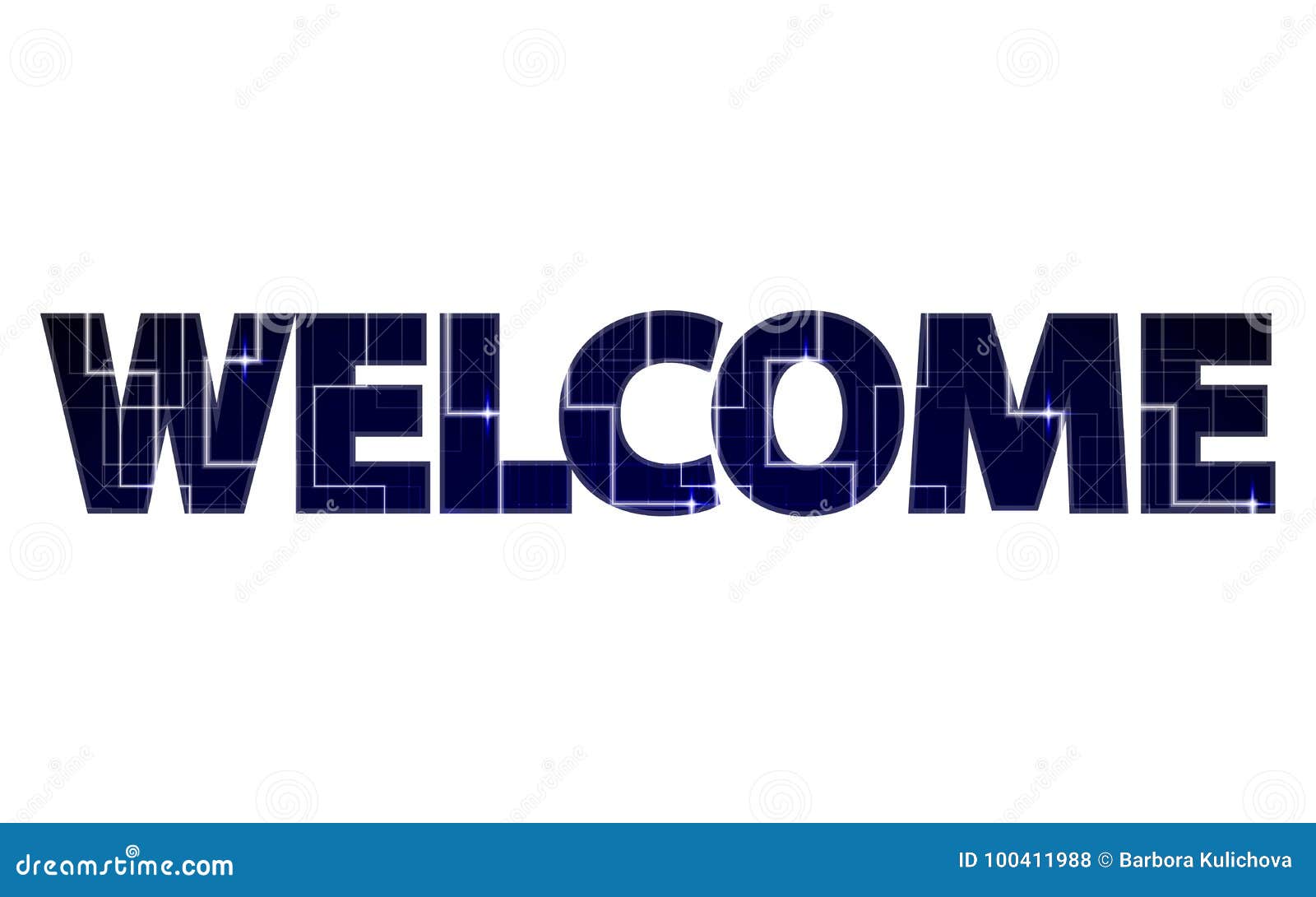 Big tech sign WELCOME stock vector. Illustration of creative - 100411988