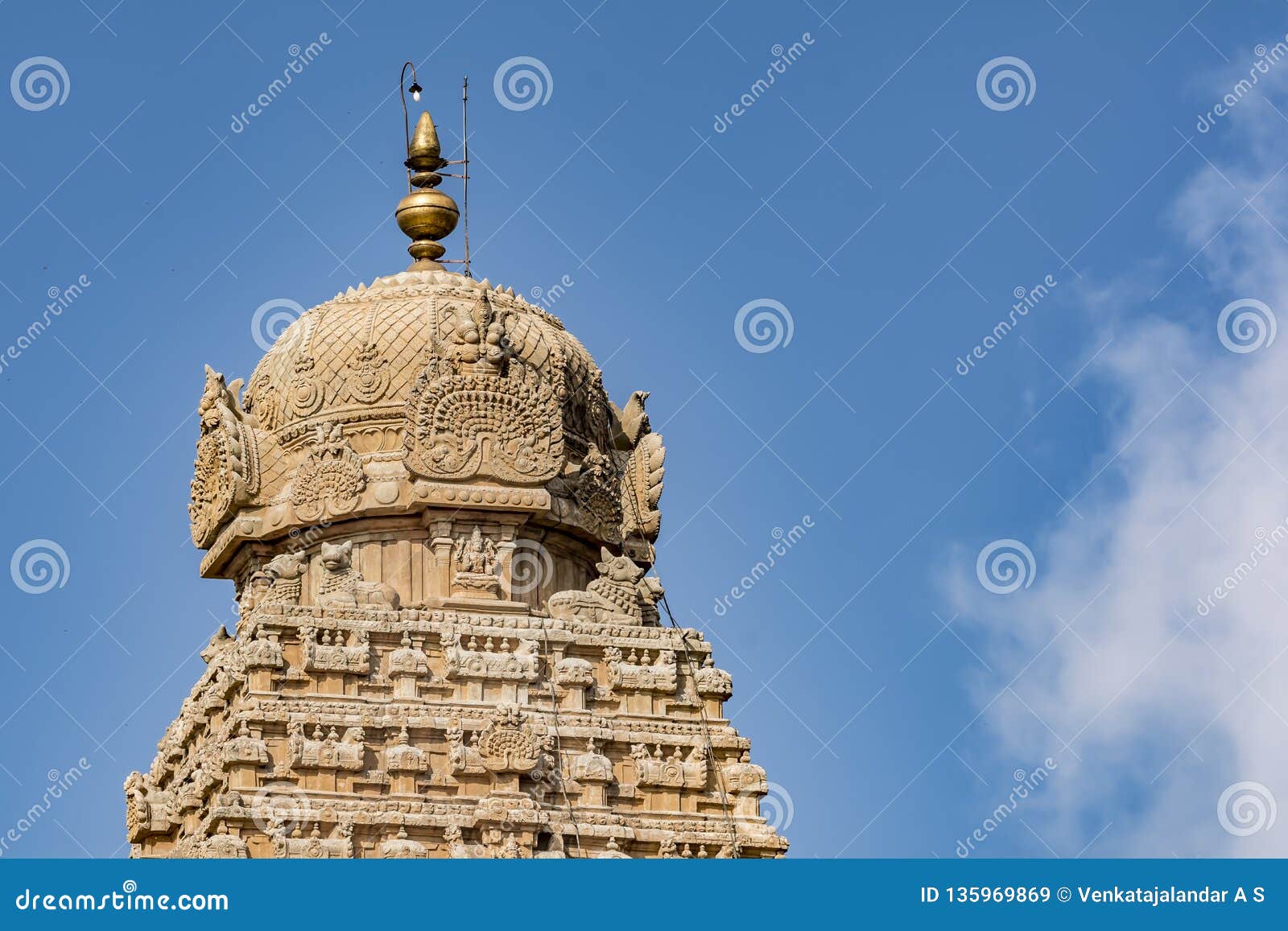 Cloes Up of the Thanjavur Big Temple Tower Stock Image - Image of ...