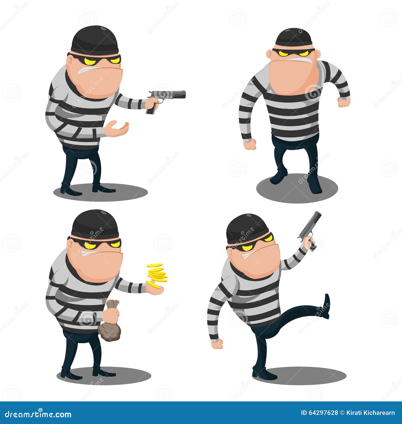 Big Thief Steal Cartoon Character Vector Stock Vector - Illustration of ...
