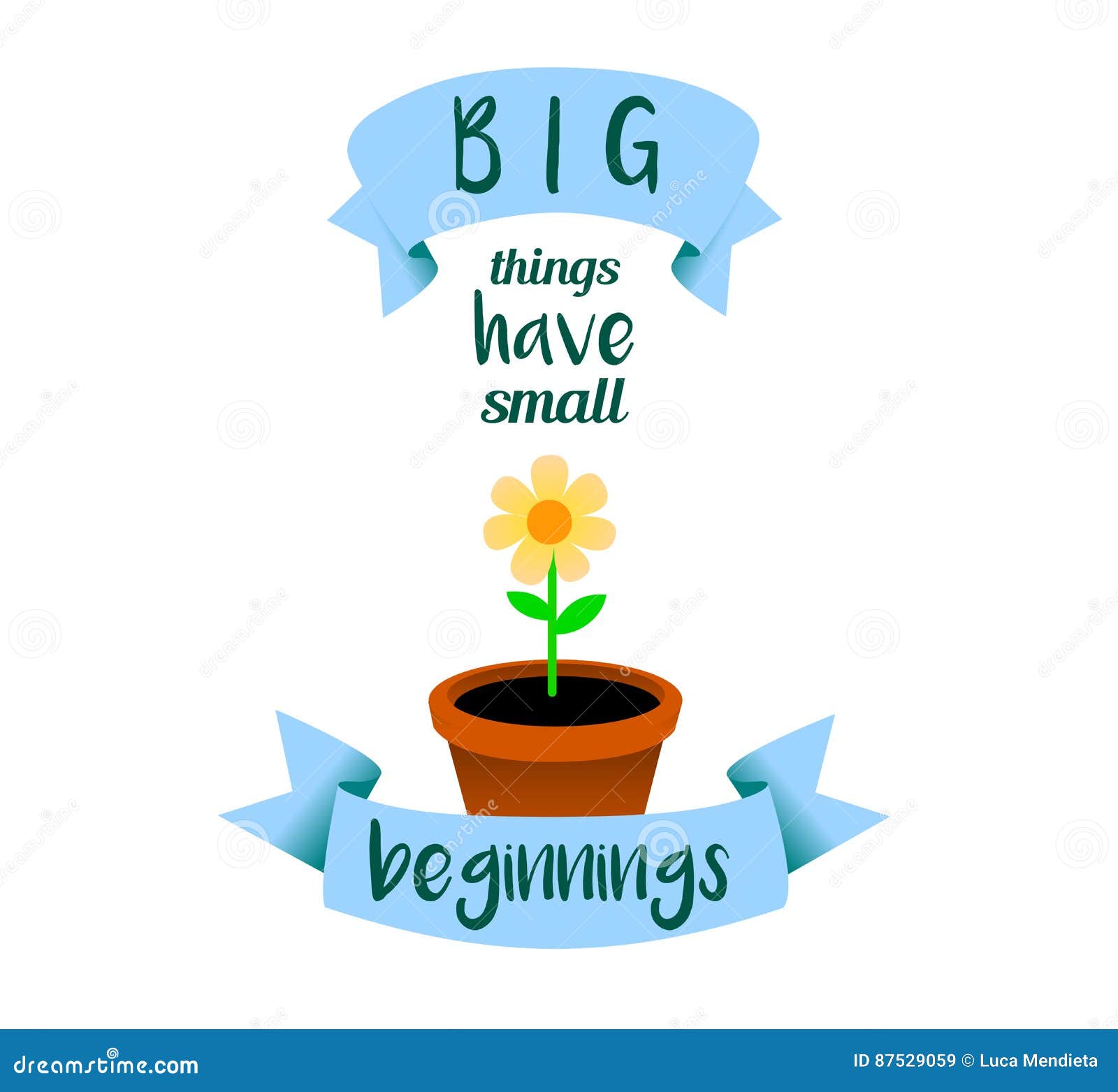 Big Things Have Small Beginnings Stock Illustration - Illustration of ...