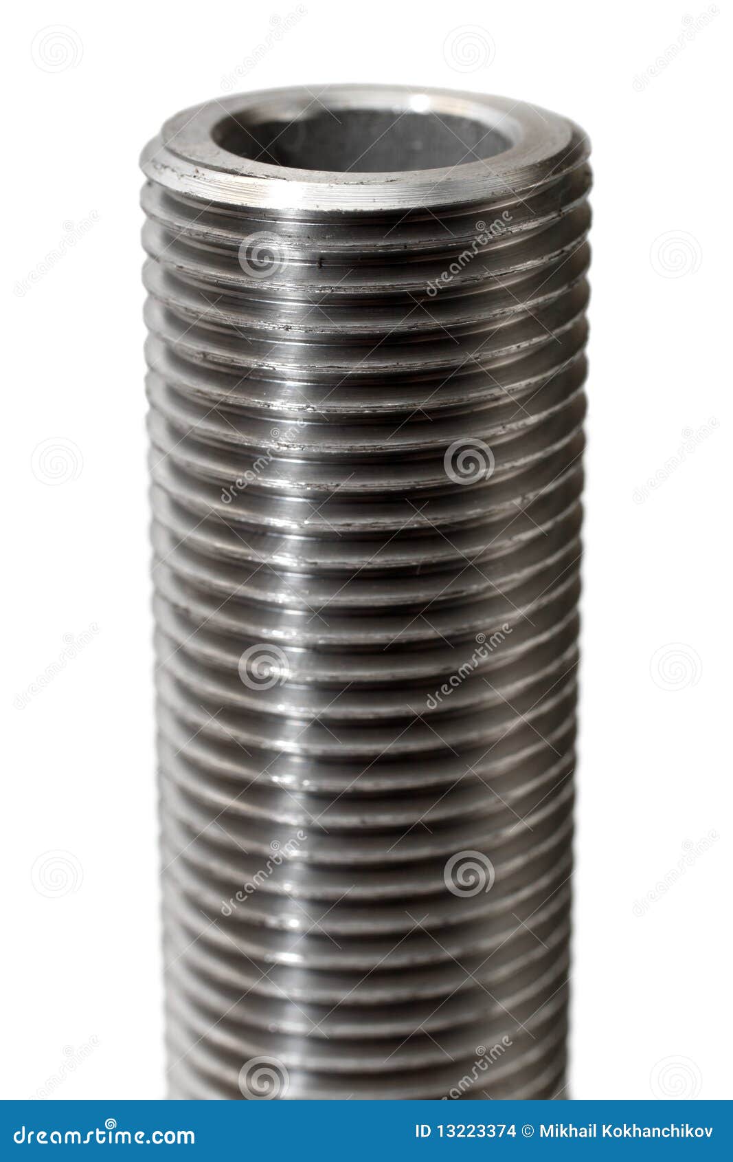 Big threaded bolt close-up stock photo. Image of pipe - 13223374