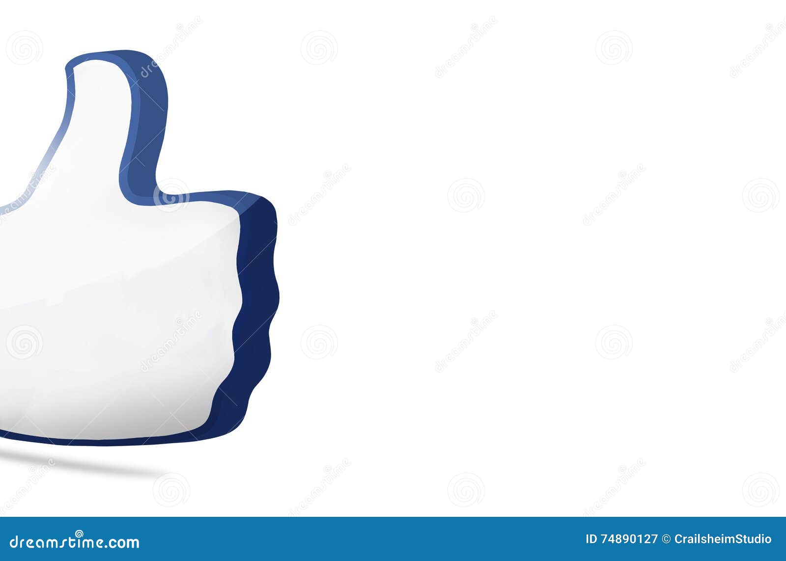 Big Thumb Like Icon 3D Render Stock Illustration - Illustration of ...