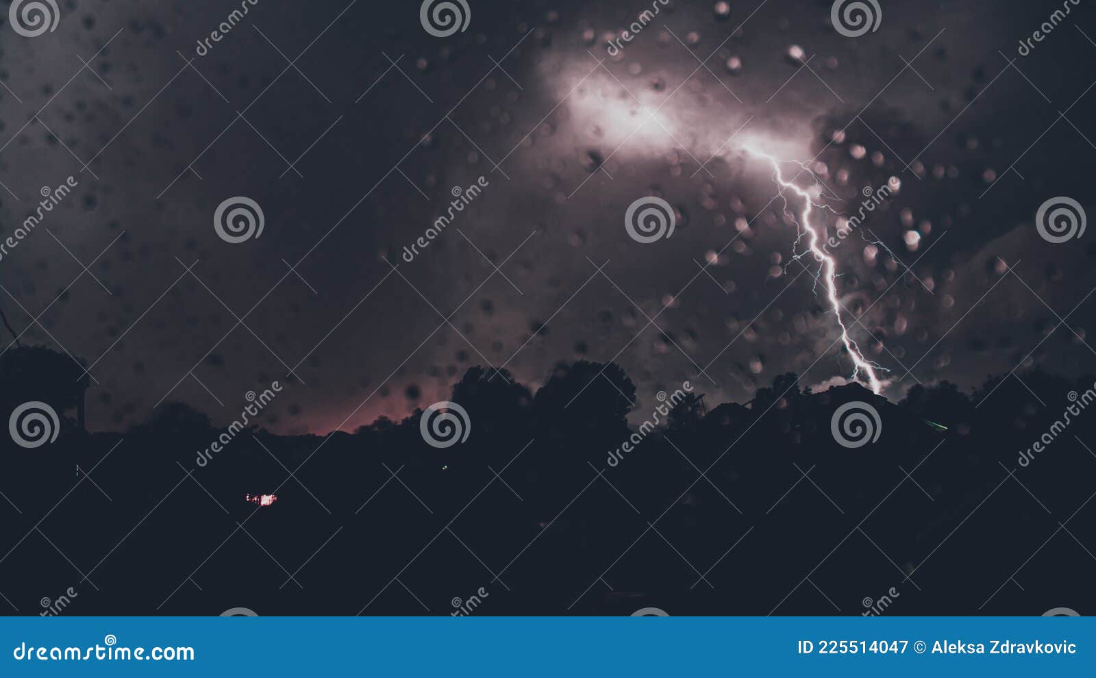 Big Thunder Captured through Rainy Window Stock Image - Image of nature ...