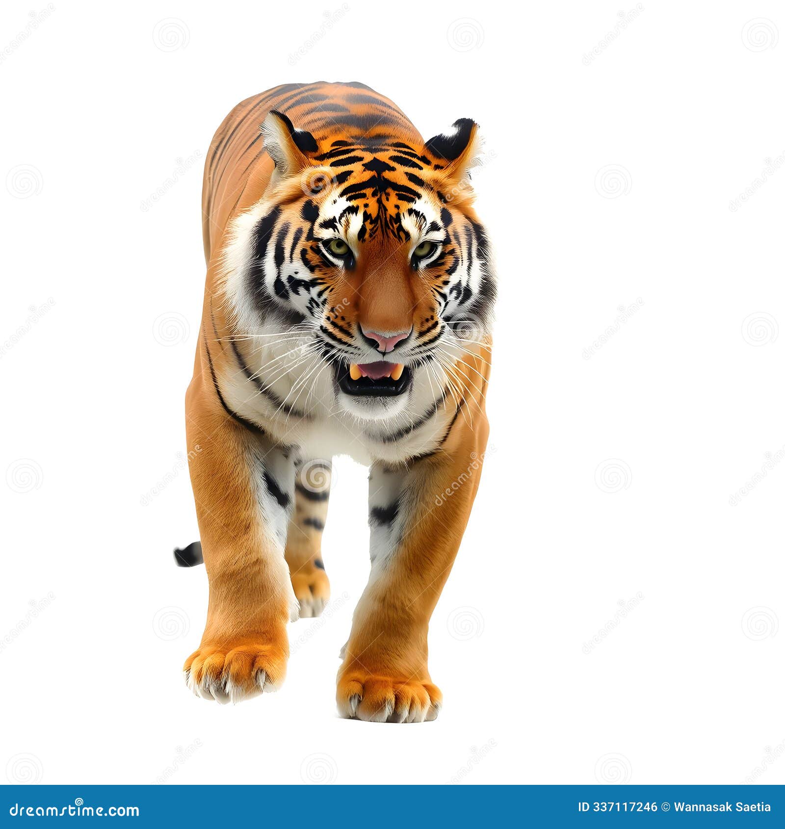 A Big Tiger Standing Isolated on White Background Stock Photo - Image ...