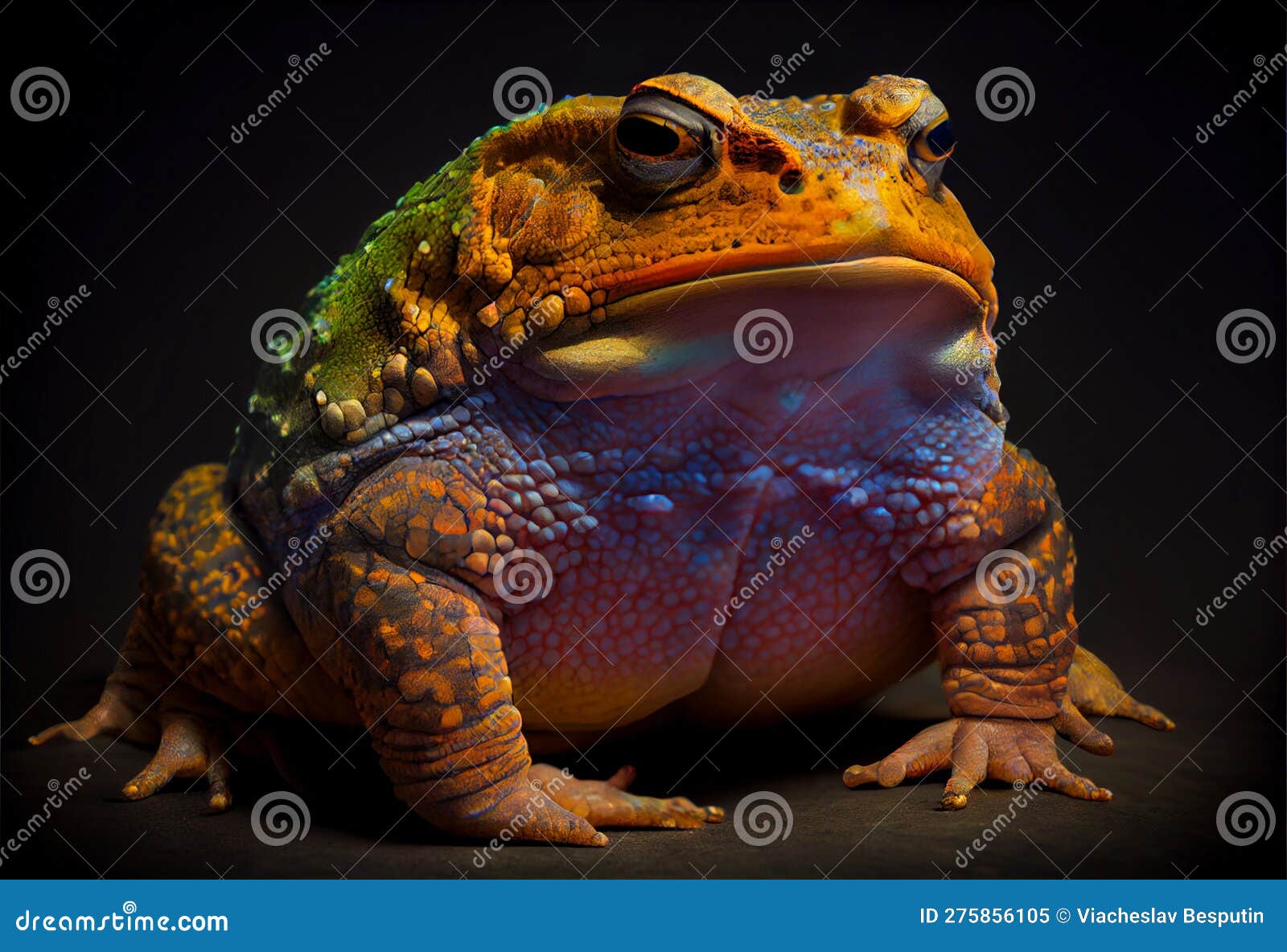 A Big Toad Lives in a Swamp. Evening Time Stock Illustration ...
