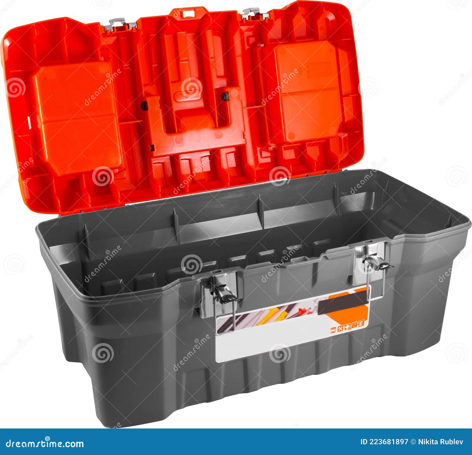 Big Tollbox with Orange Cap Isolated Stock Image - Image of mechanic ...