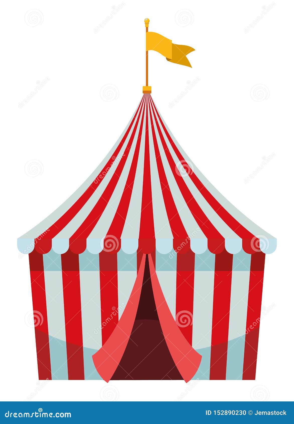 Big top circus with flag stock vector. Illustration of entrance - 152890230