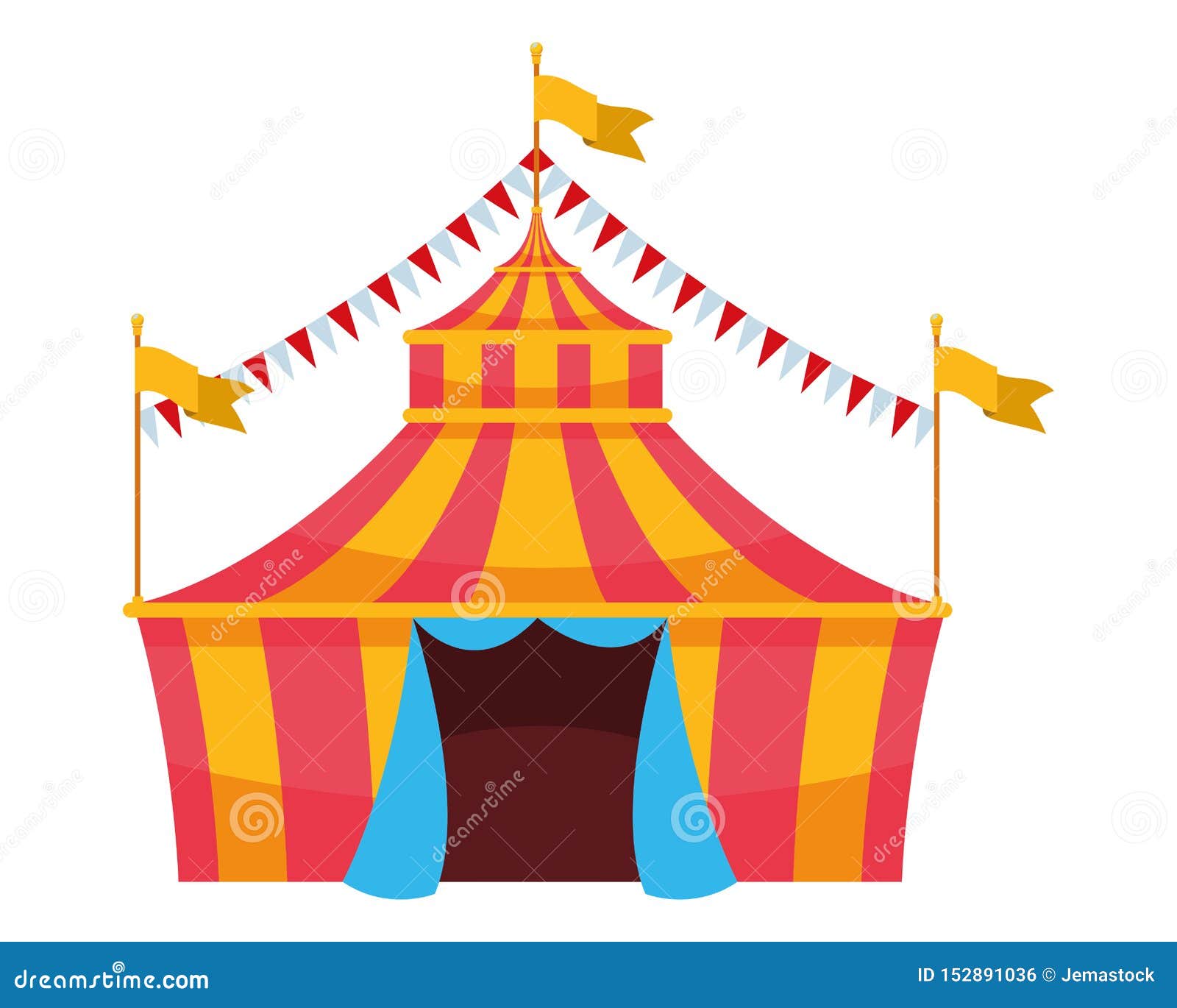 Big top circus with flag stock vector. Illustration of design - 152891036