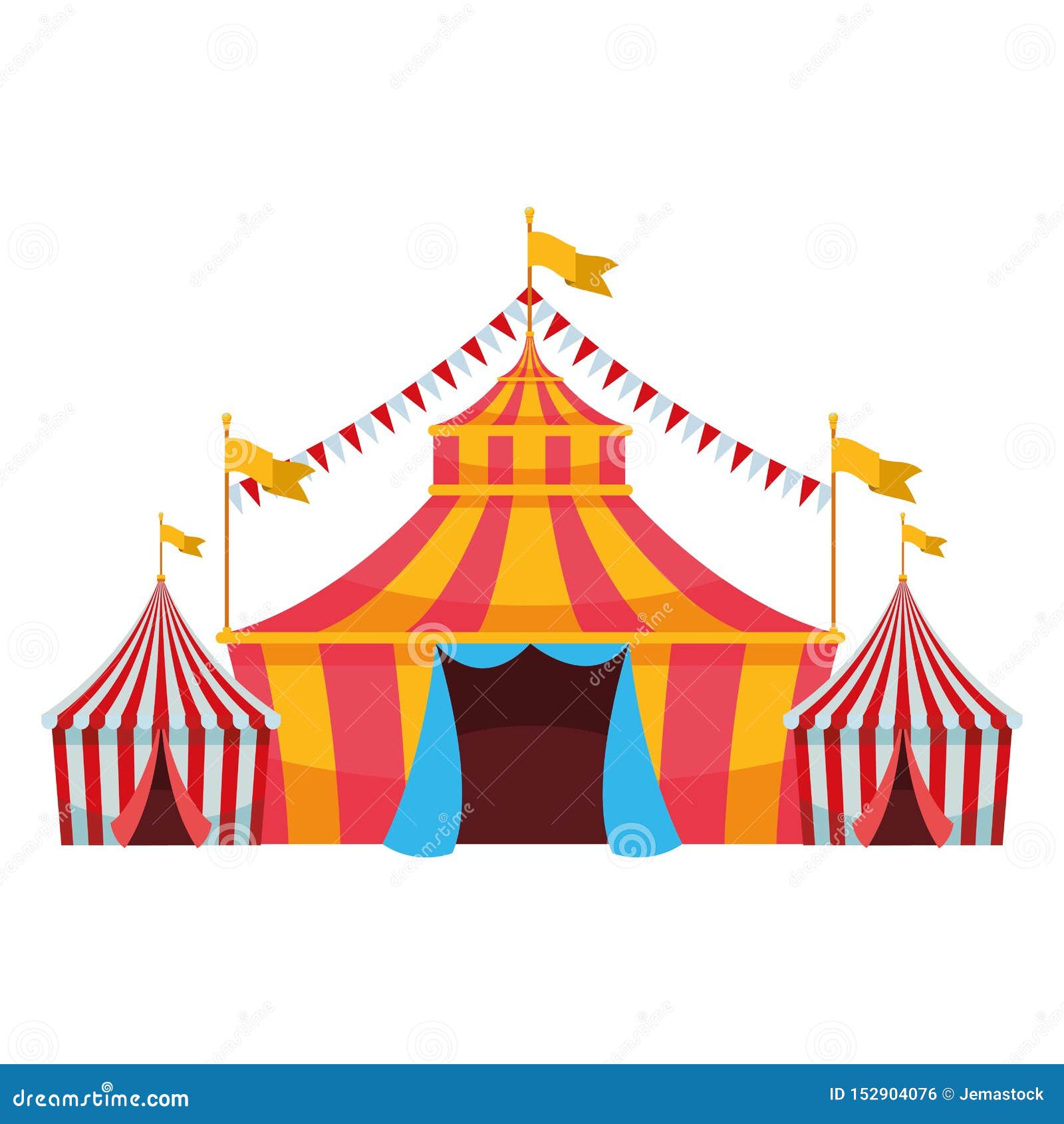Big top circus with flag stock vector. Illustration of ribbon - 152904076
