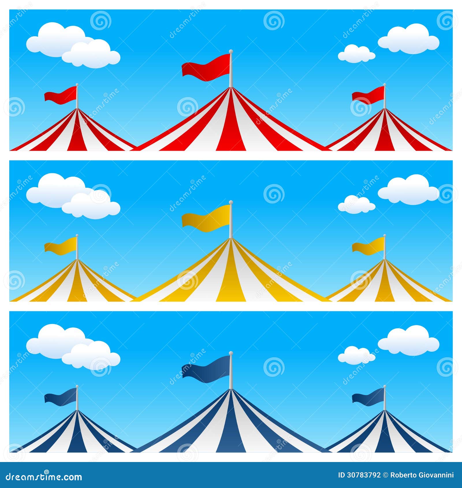 Big Top Circus Tent Banners Stock Vector - Illustration of banner ...