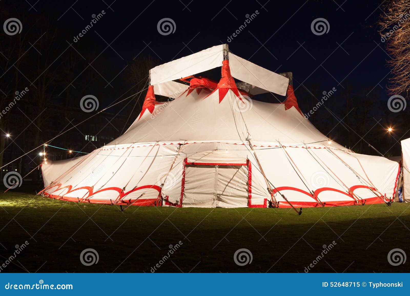 Big Top Circus Tent at Night Stock Image - Image of illuminated, night ...