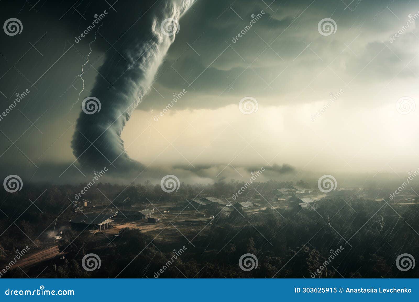 Big Tornado Over a City, Danger Nature Stock Illustration ...