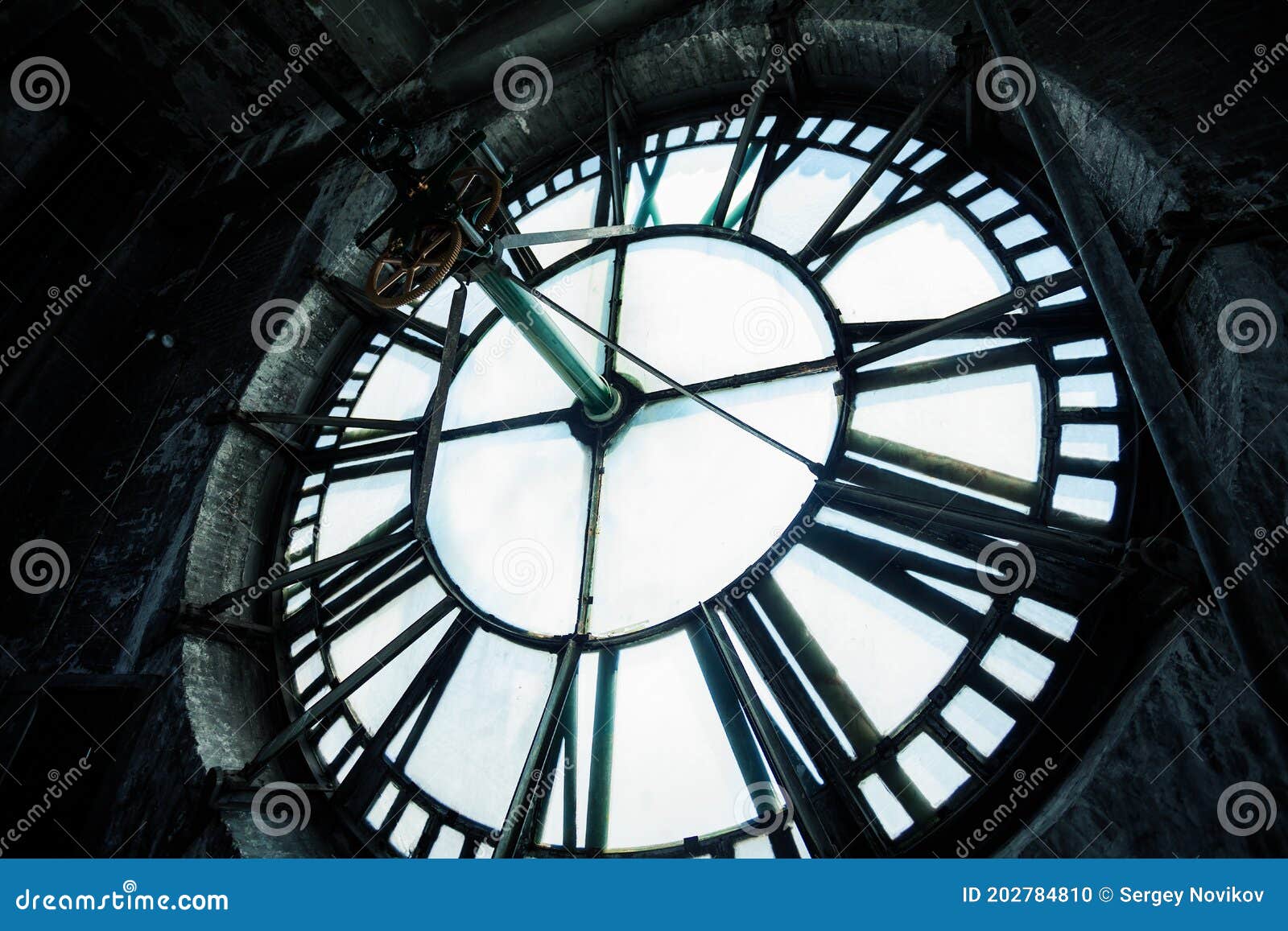 Big Tower with Close-up on Clock Face Mechanism Stock Photo - Image of ...