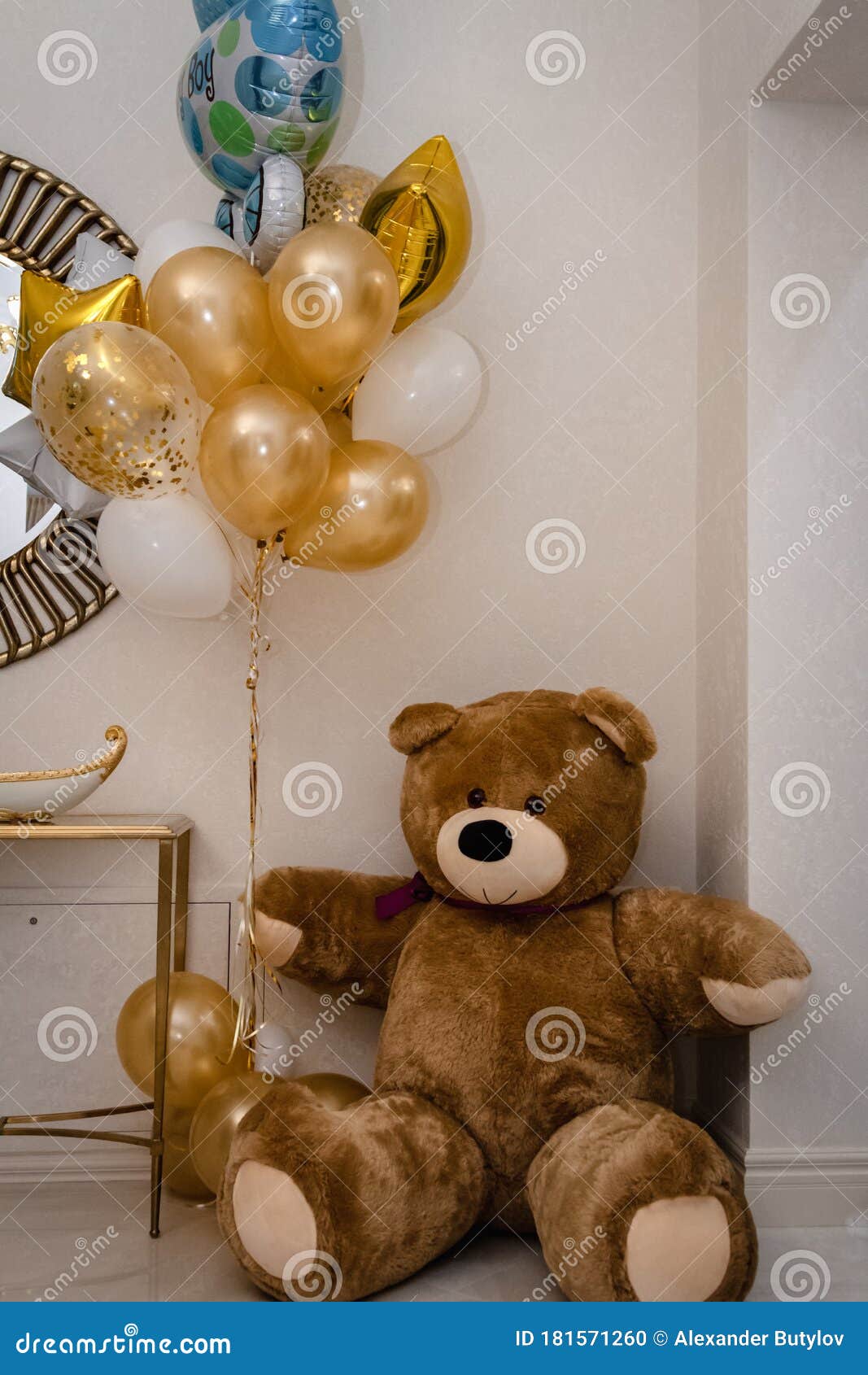 Big toy bear with balls stock photo. Image of doll, girl - 181571260