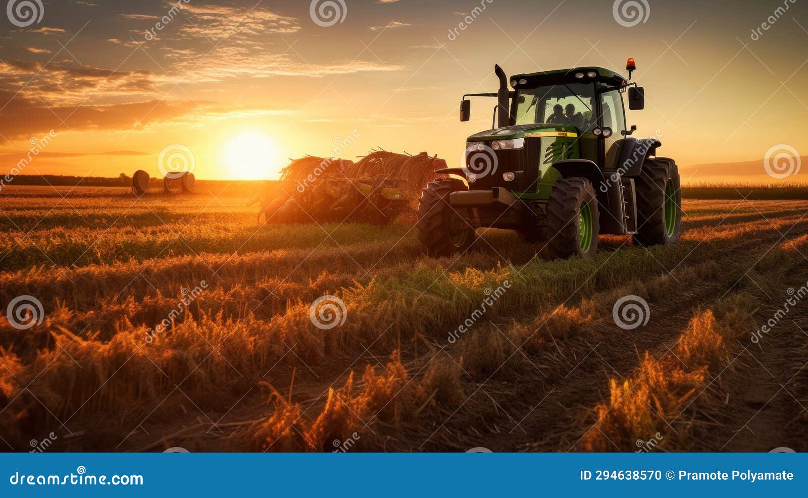 A Big Tractor in Corn Field Stock Photo - Image of large, grain: 294638570