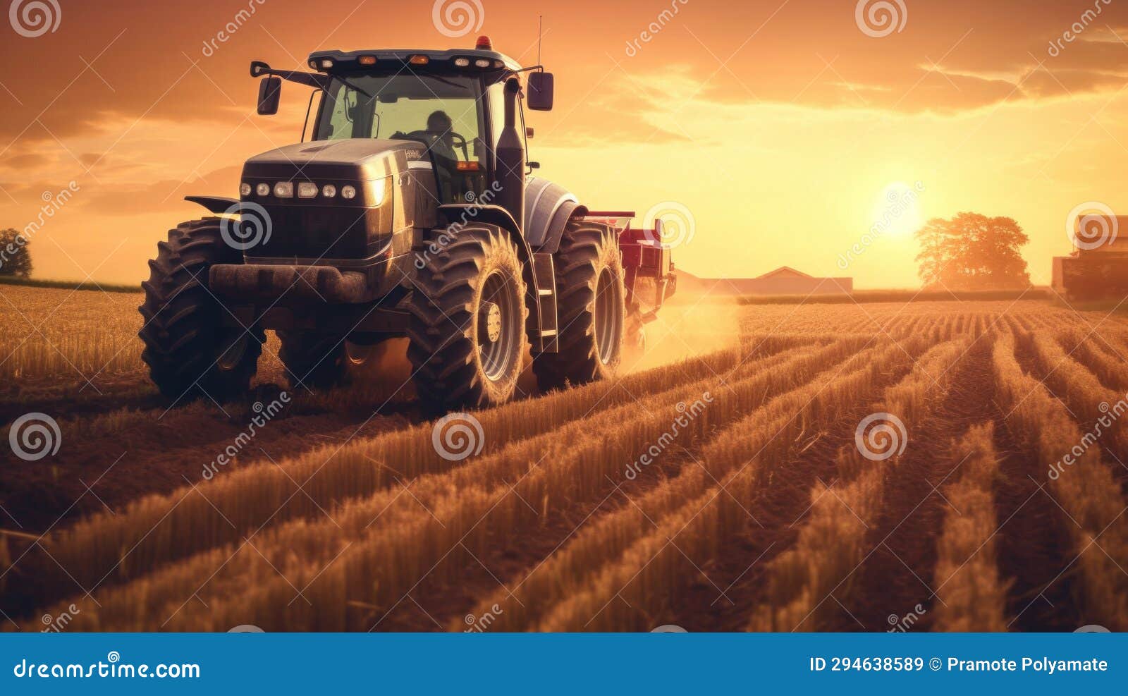 A Big Tractor in Corn Field Stock Image - Image of farmer, land: 294638589