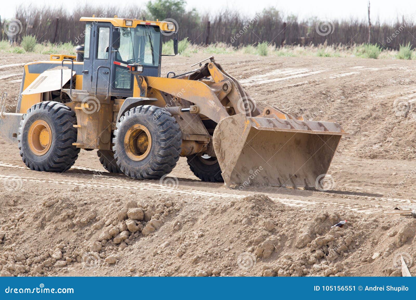 Big tractor on the ground stock image. Image of machine - 105156551