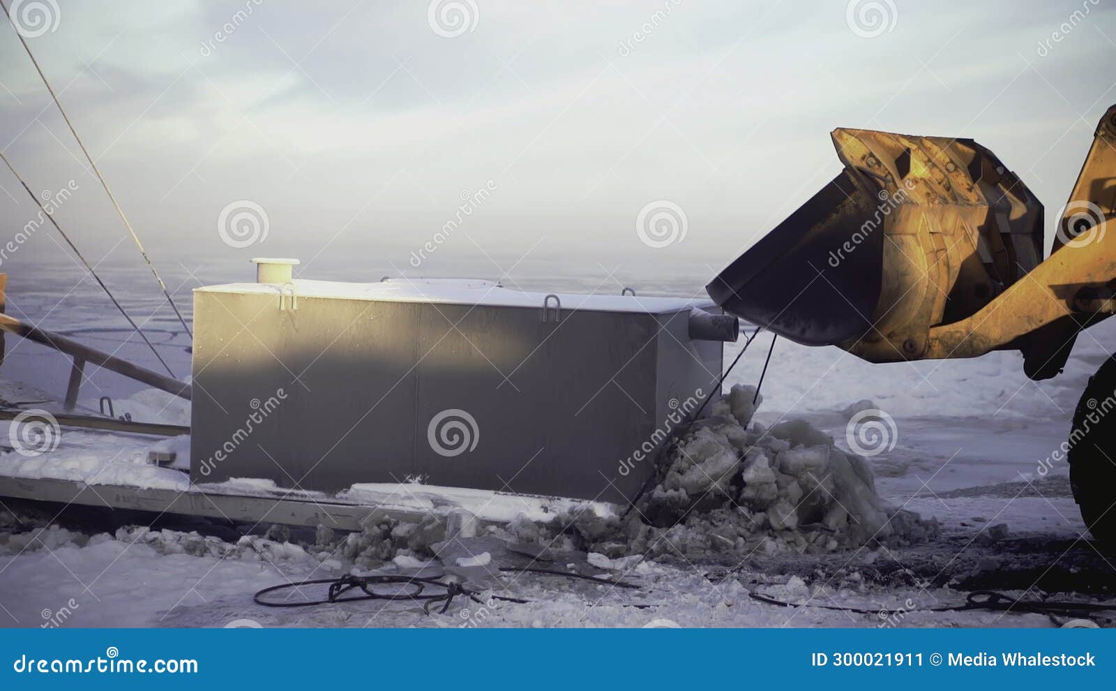Big Tractor at the North Pole. CLIP. in the Foreground, a Tractor is ...