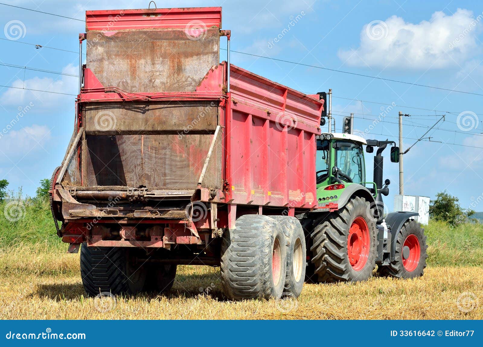 Big tractor with trailer stock photo. Image of tools - 33616642