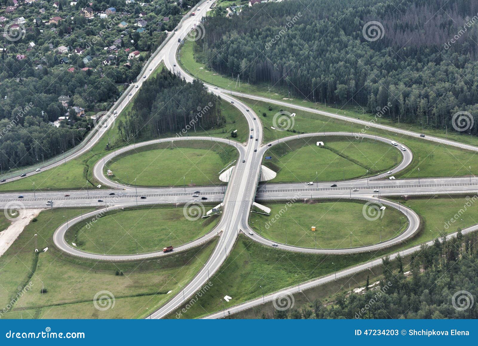 Big traffic intersection stock image. Image of aerial - 47234203