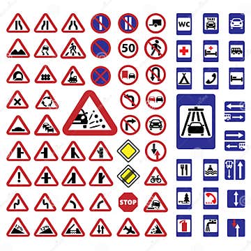Big traffic signs set stock vector. Illustration of fuel - 31787243