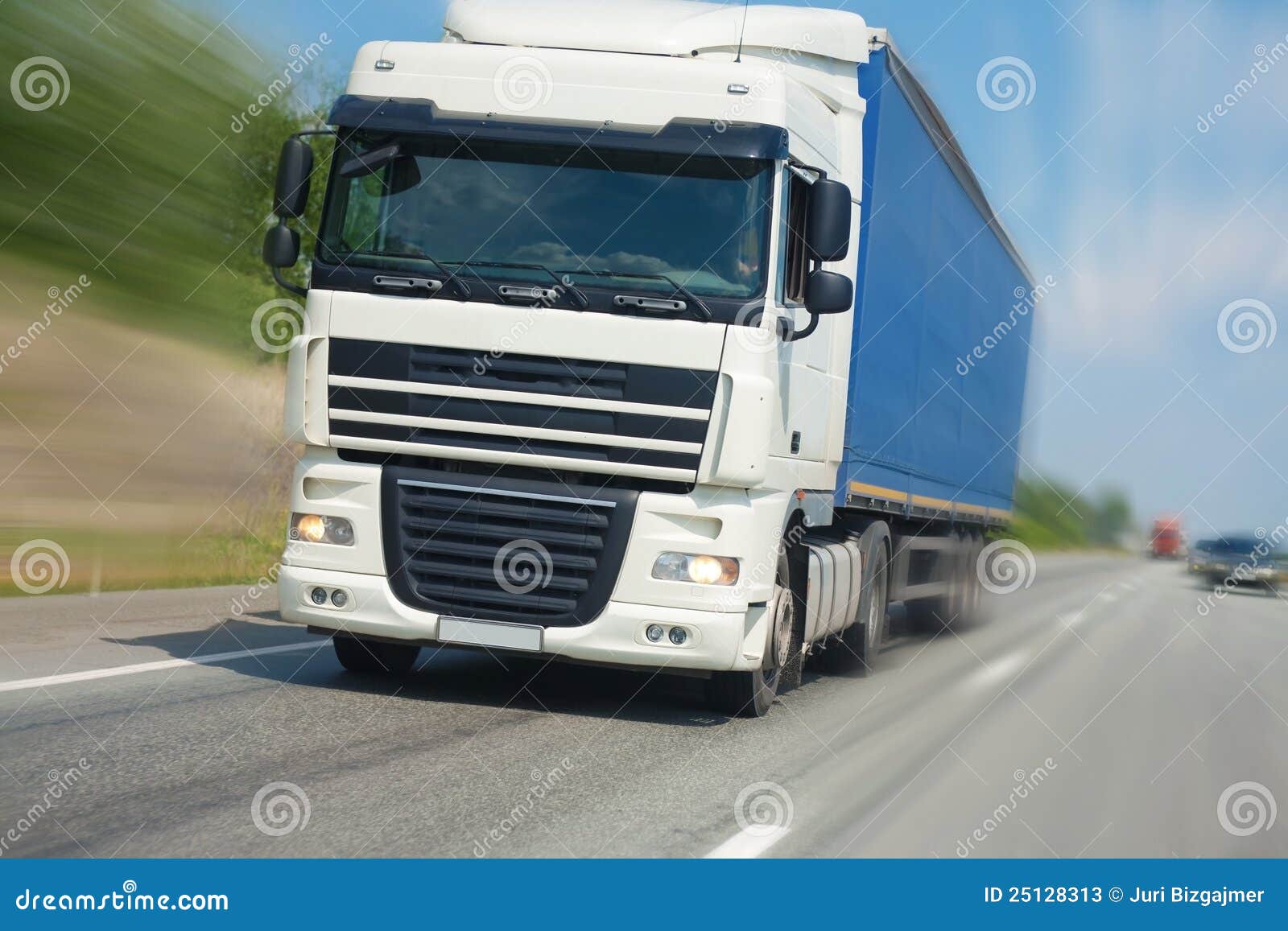 Big trailer on road stock image. Image of long, landscape - 25128313