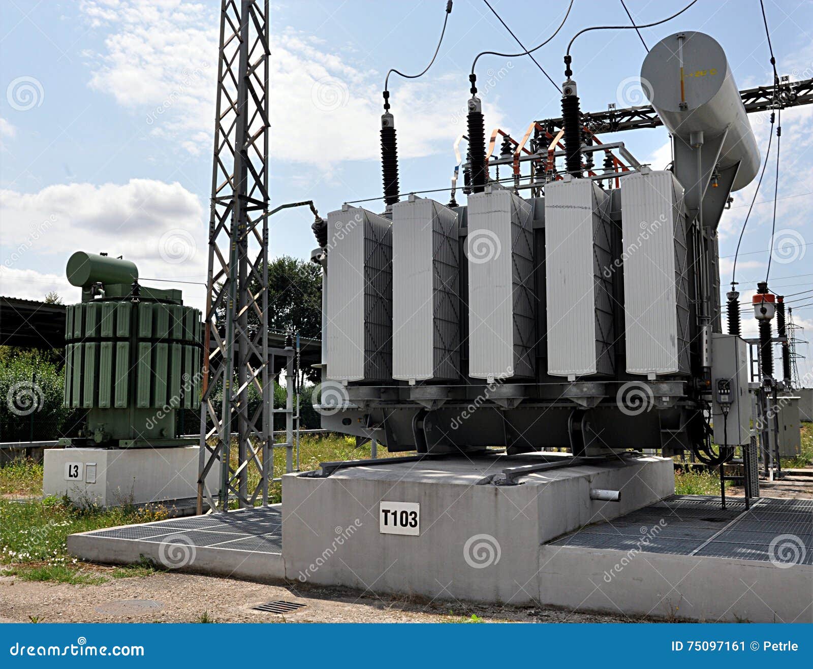 Big transformers stock image. Image of current, clouds - 75097161