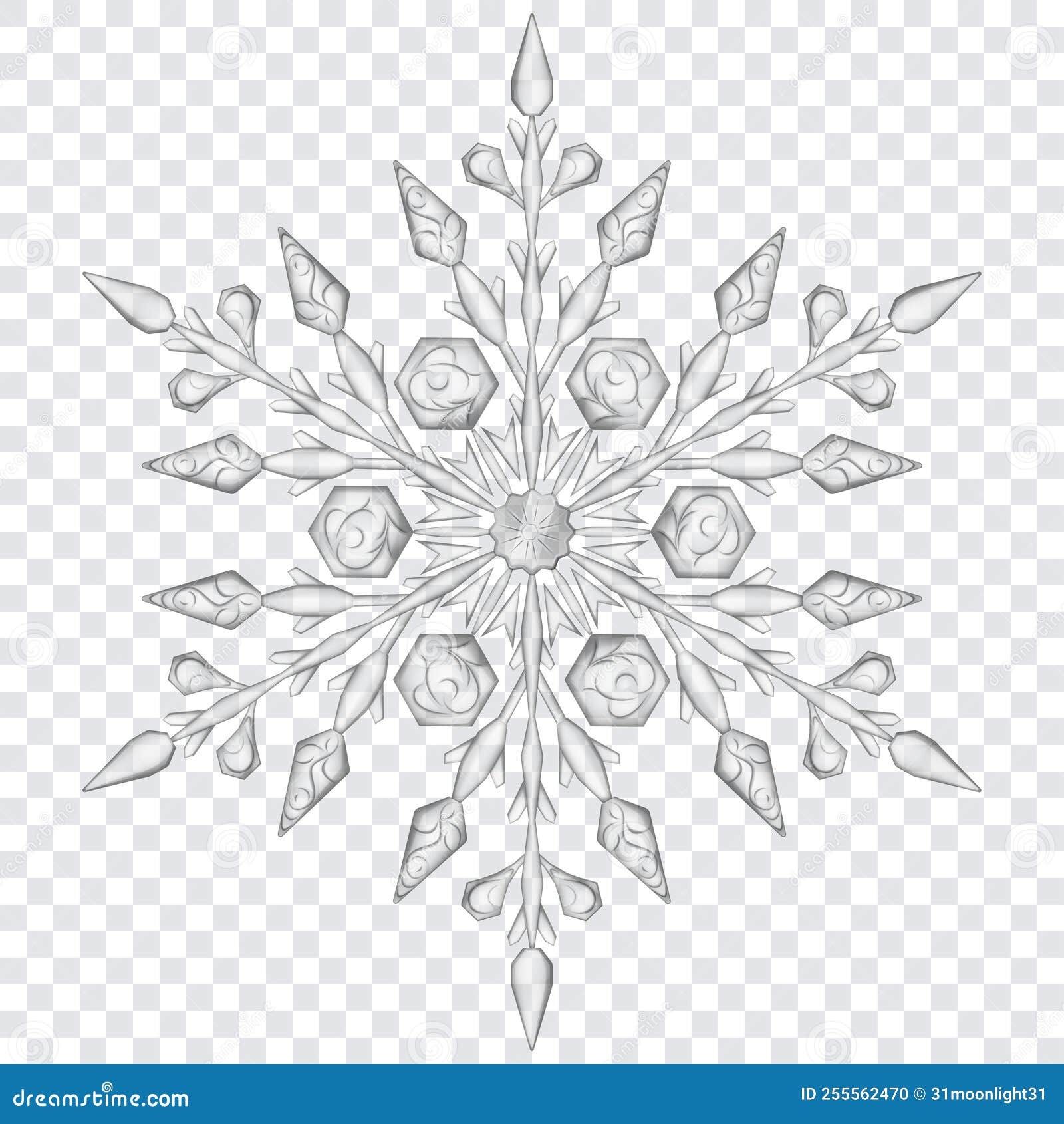 Big Translucent Christmas Snowflake Stock Vector - Illustration of ...
