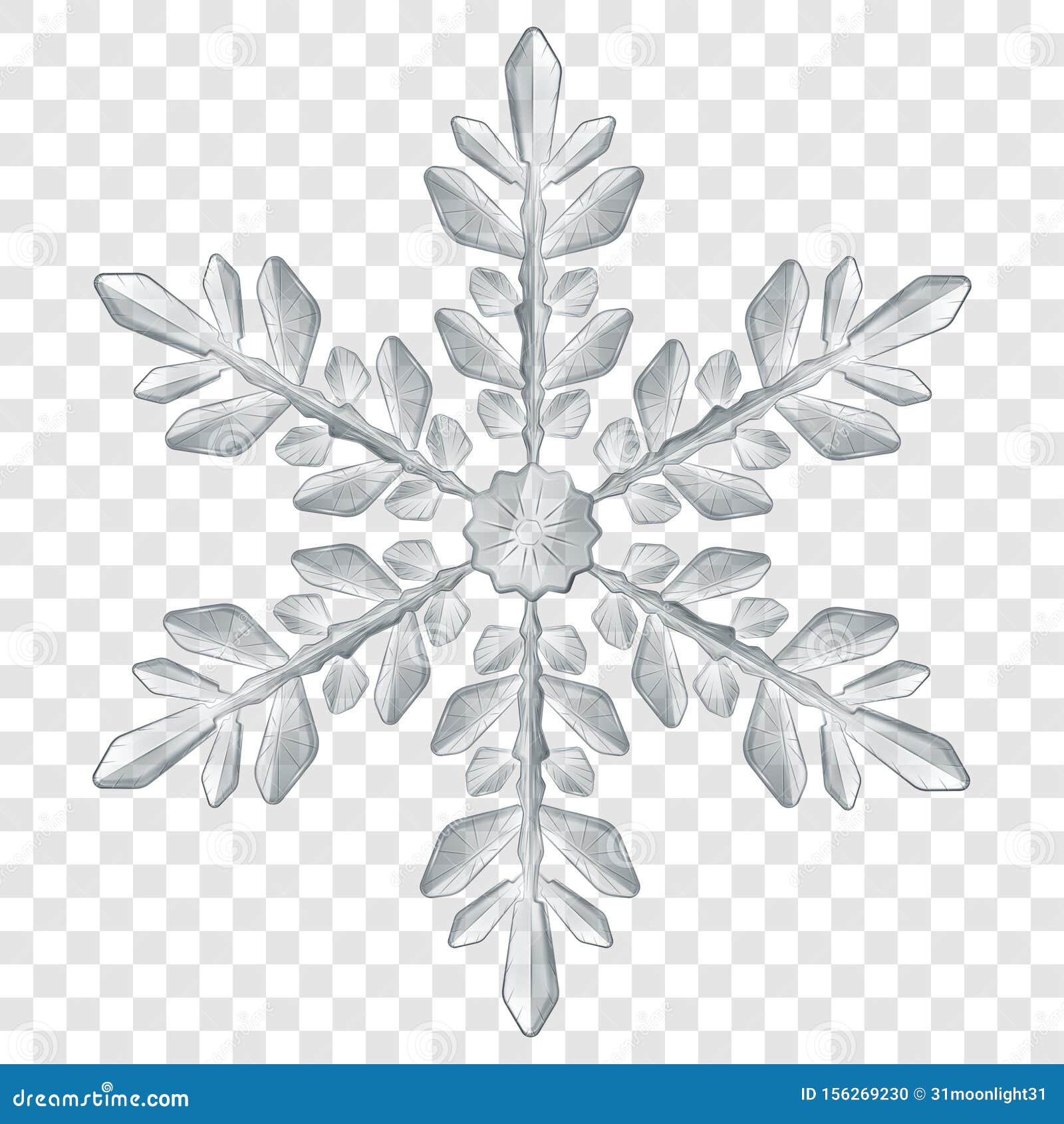 Big Translucent Christmas Snowflake Stock Vector - Illustration of ...
