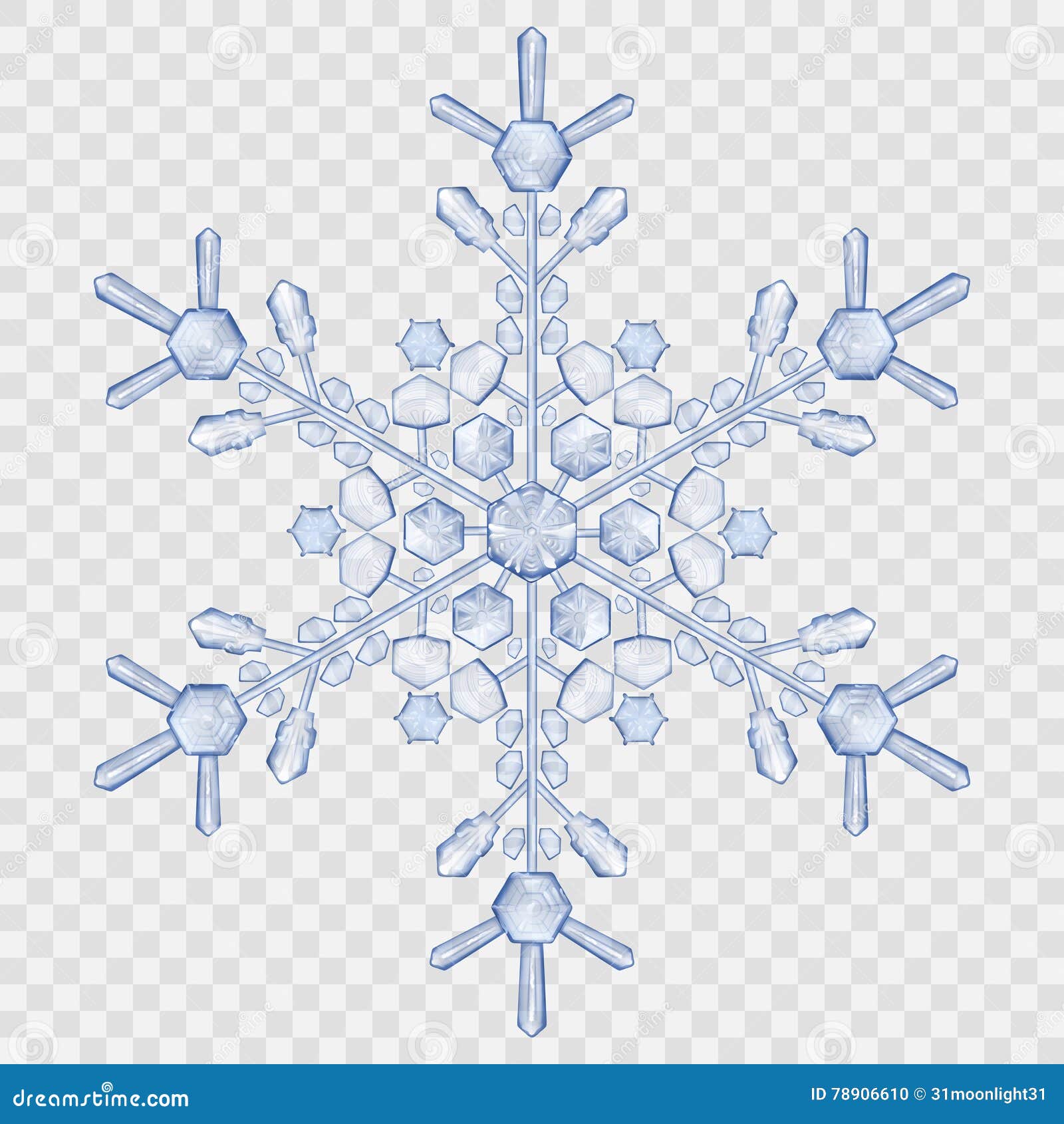 Big Translucent Crystal Snowflake Stock Vector - Illustration of symbol ...