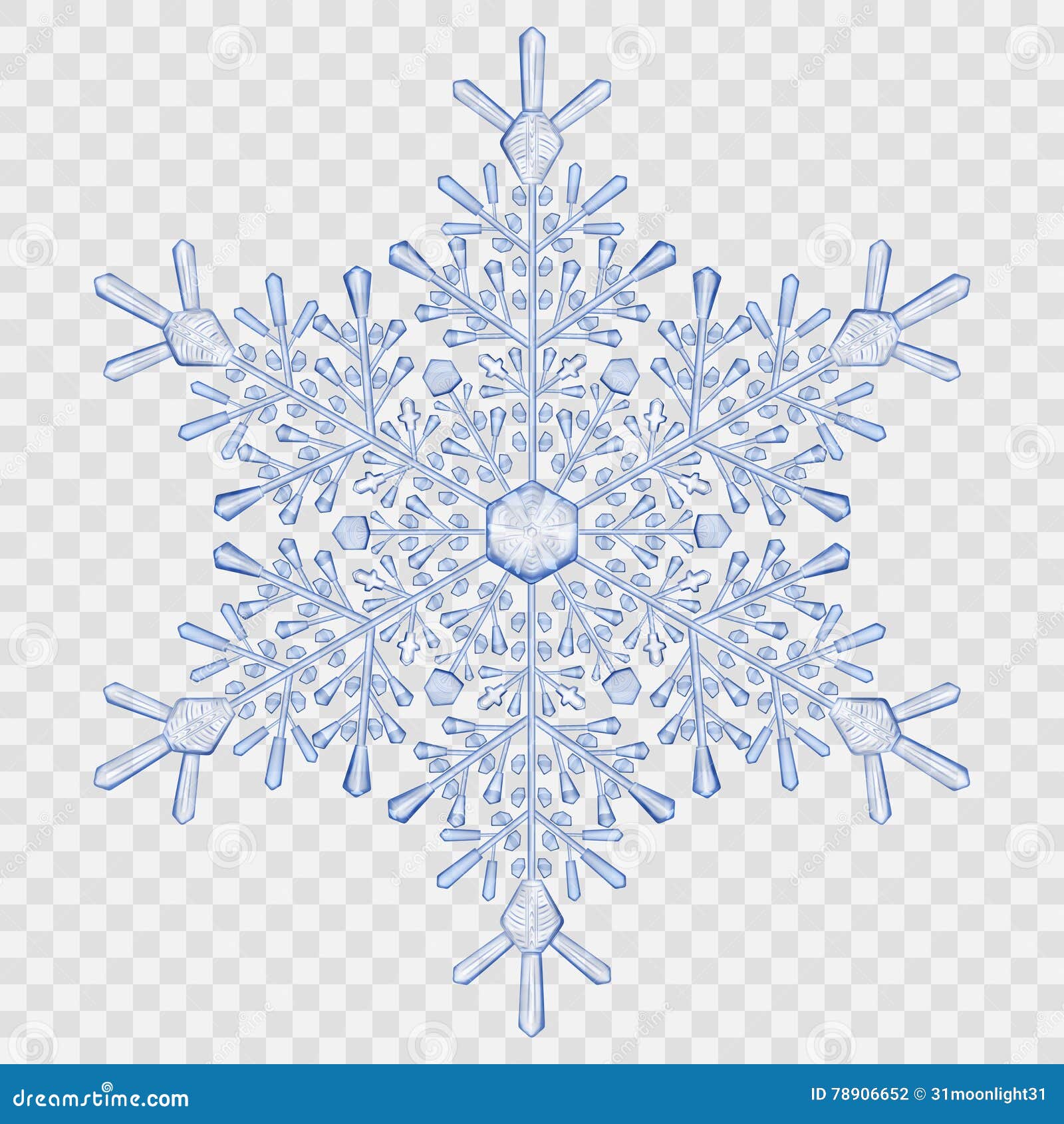 Big Translucent Crystal Snowflake Stock Vector - Illustration of ...