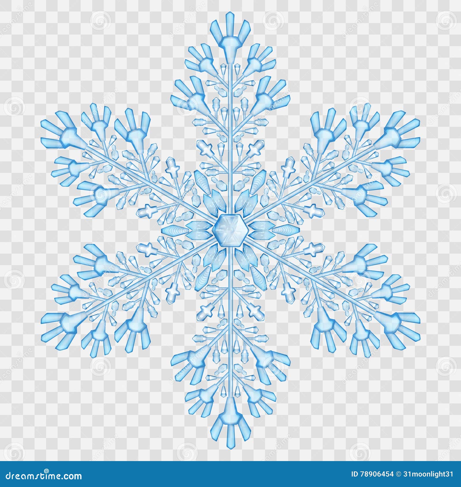 Big Translucent Crystal Snowflake Stock Vector - Illustration of white ...