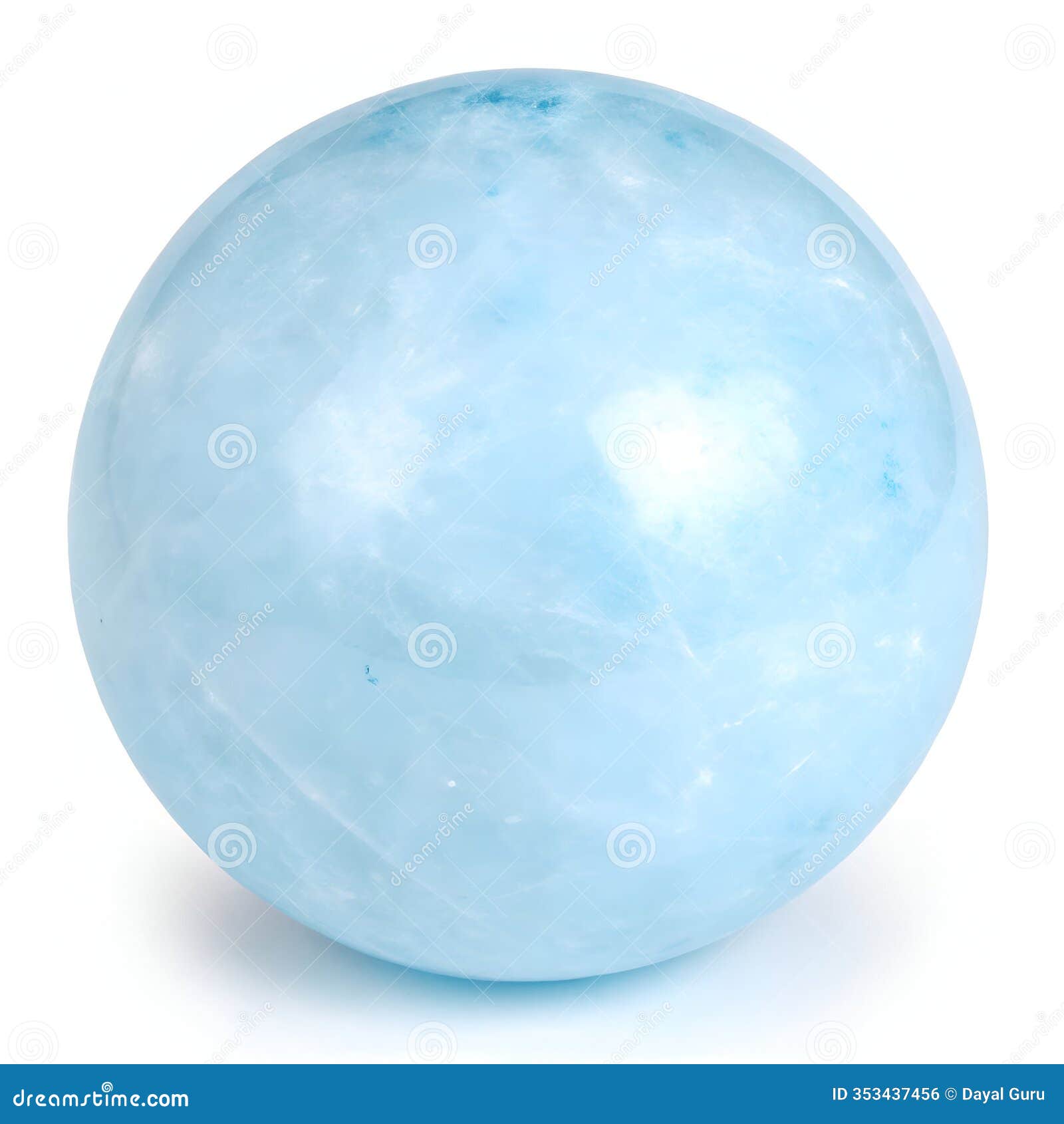 Big Translucent Light Blue Sphere Isolated on White Background Stock ...