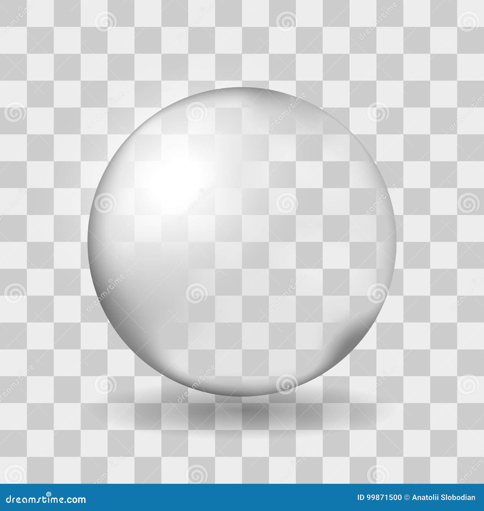 Big Transparent Glass Sphere with Glares and Shadow. Transparency only ...