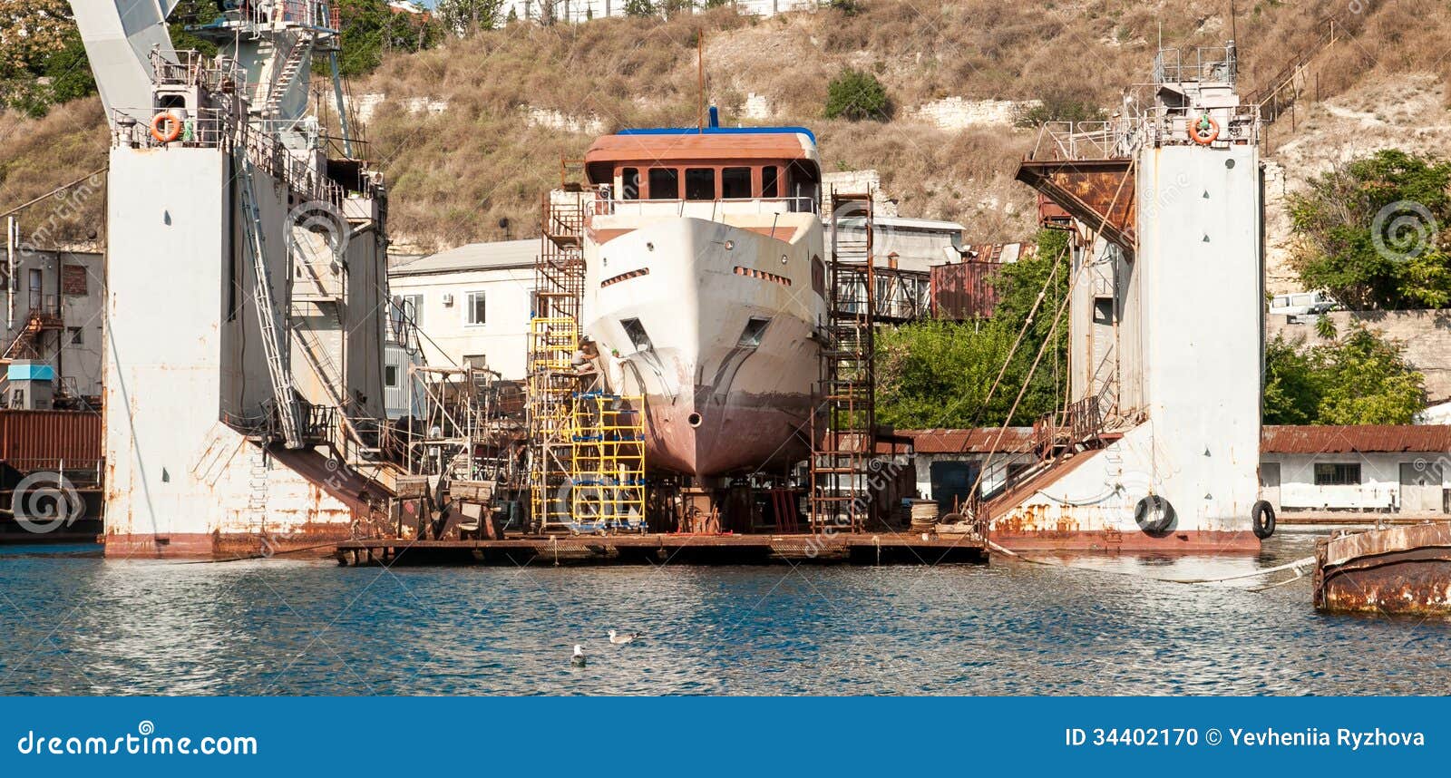 Big Transport Ship Standing in Docks Stock Photo - Image of metal, city ...