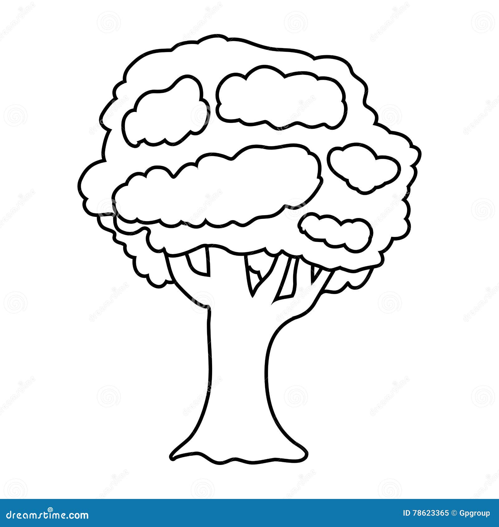 Big Tree with Branches and Leaves Stock Vector - Illustration of branch ...