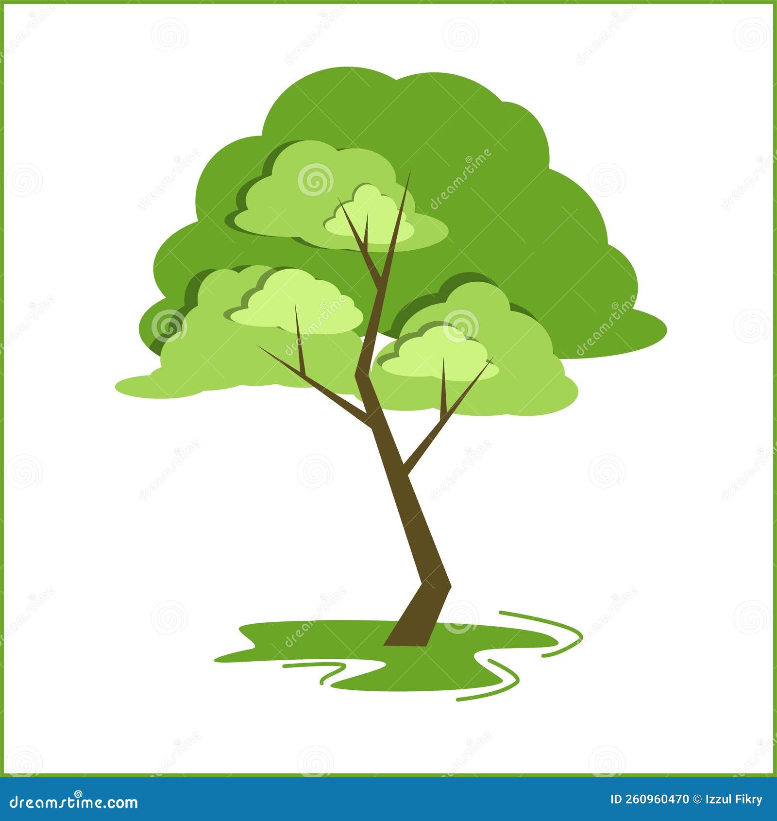 Big Tree Flat Design Vector Stock Vector - Illustration of tree ...