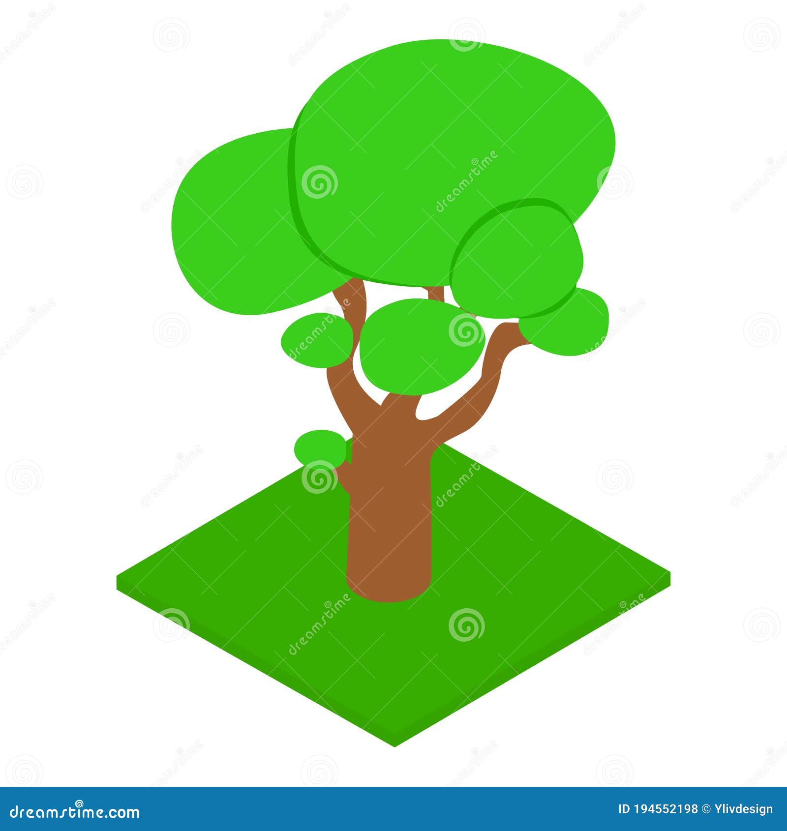 Big Tree Icon, Isometric Style Stock Vector - Illustration of small ...