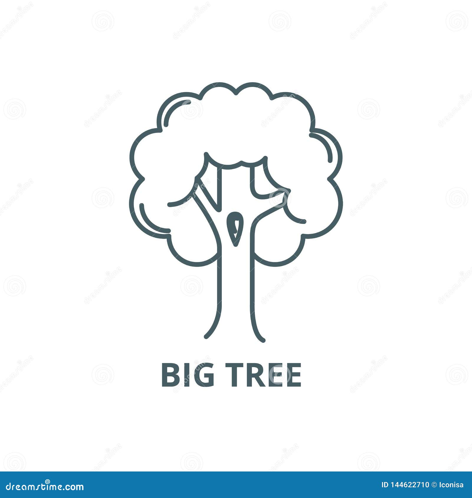 Big Tree Line Icon, Vector. Big Tree Outline Sign, Concept Symbol, Flat ...