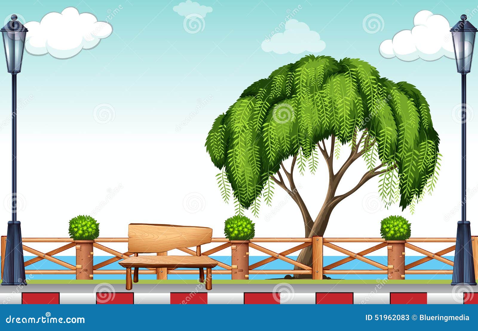Big tree at the park stock vector. Illustration of furnished - 51962083