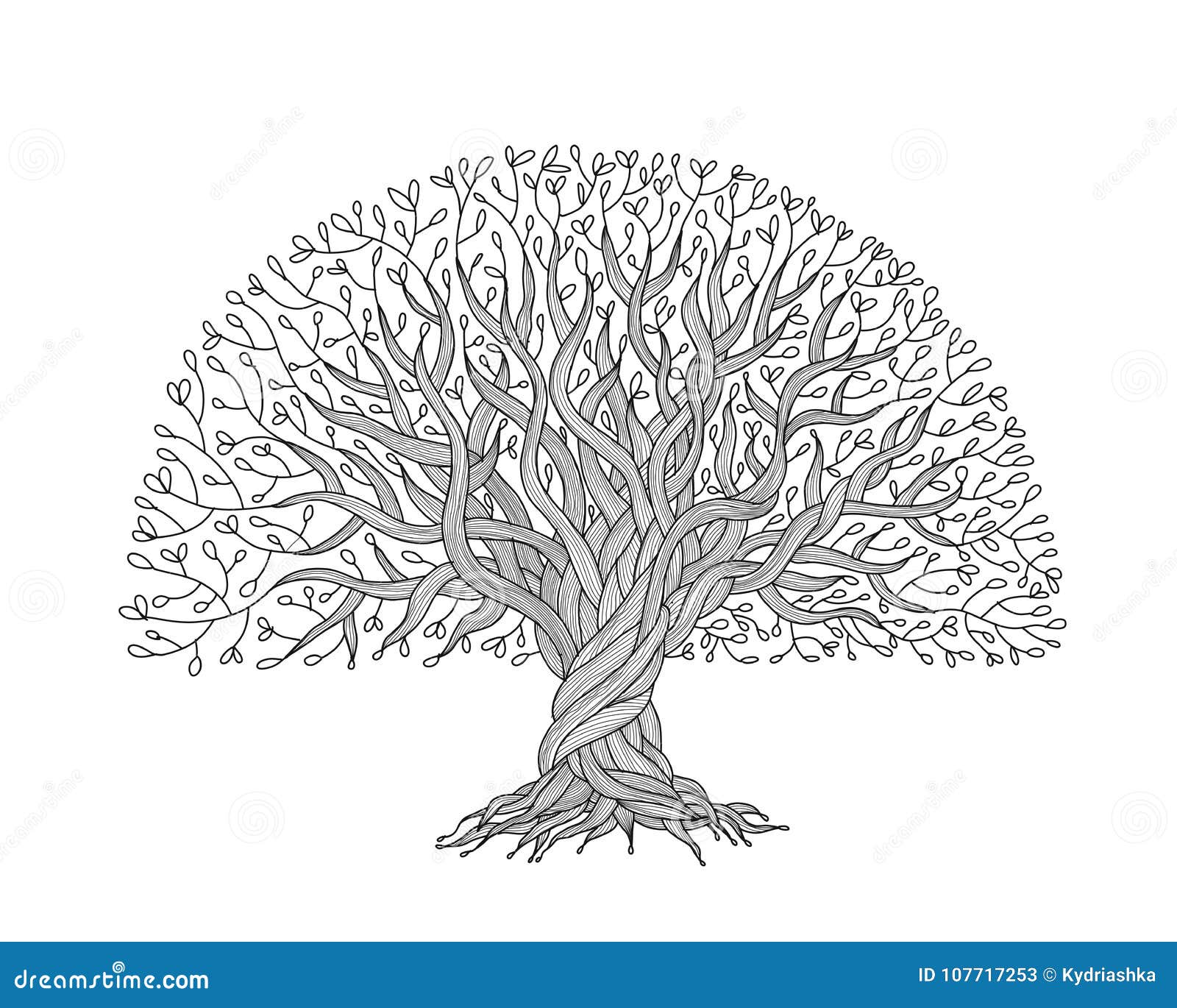 Big Tree with Roots for Your Design Stock Vector - Illustration of ...