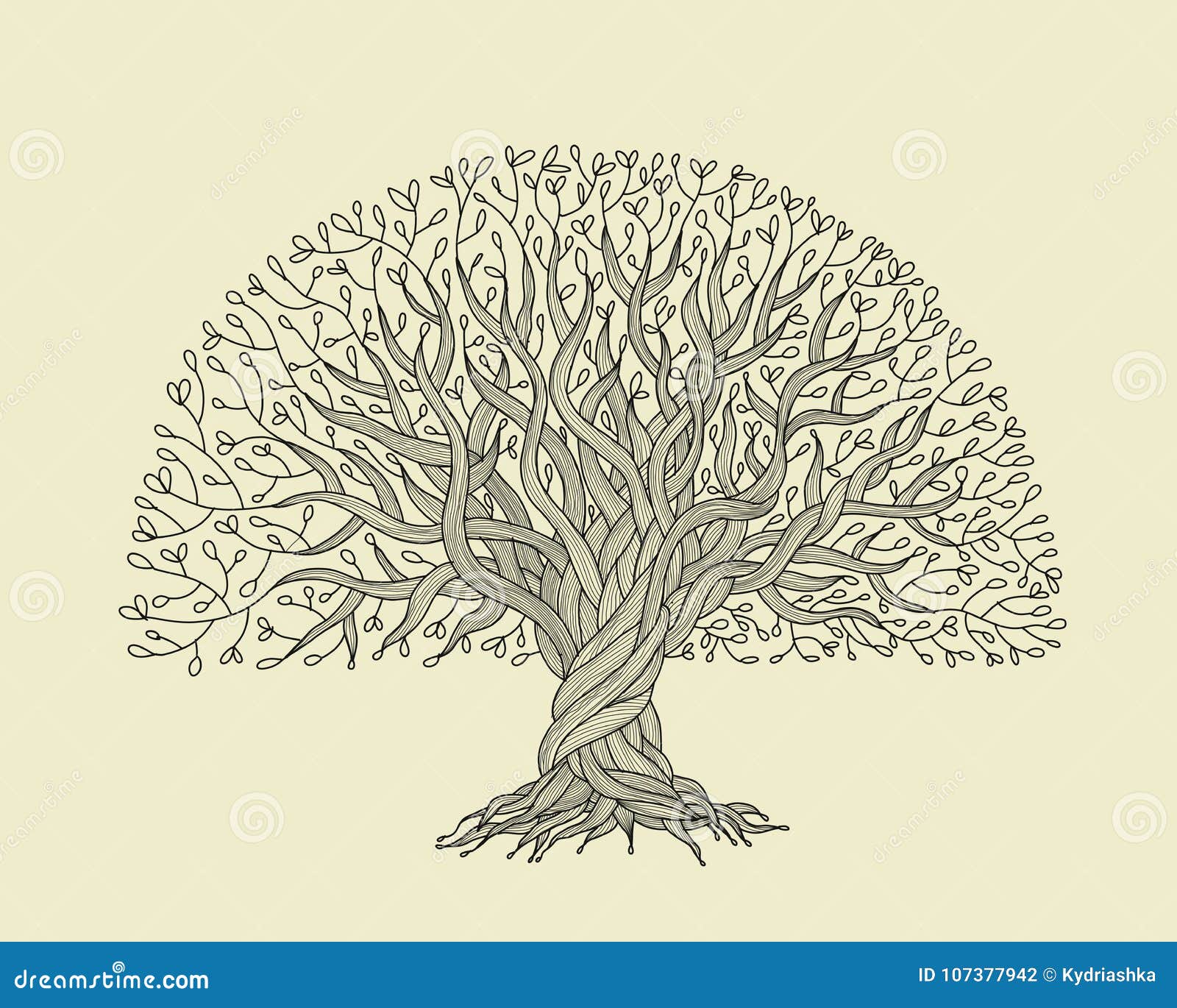 Big Tree with Roots for Your Design Stock Vector - Illustration of ...