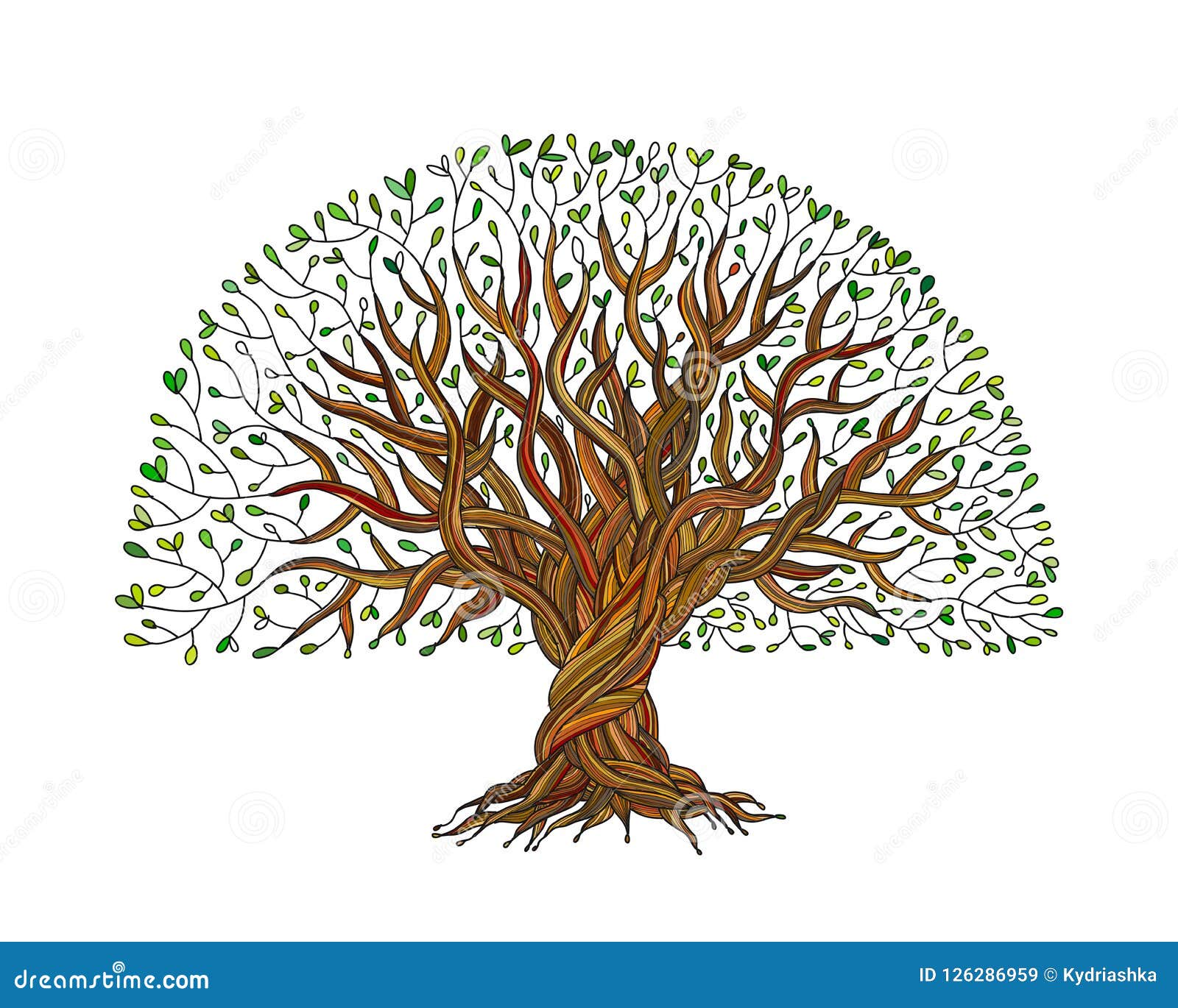 Big Tree with Roots for Your Design Stock Vector - Illustration of ...