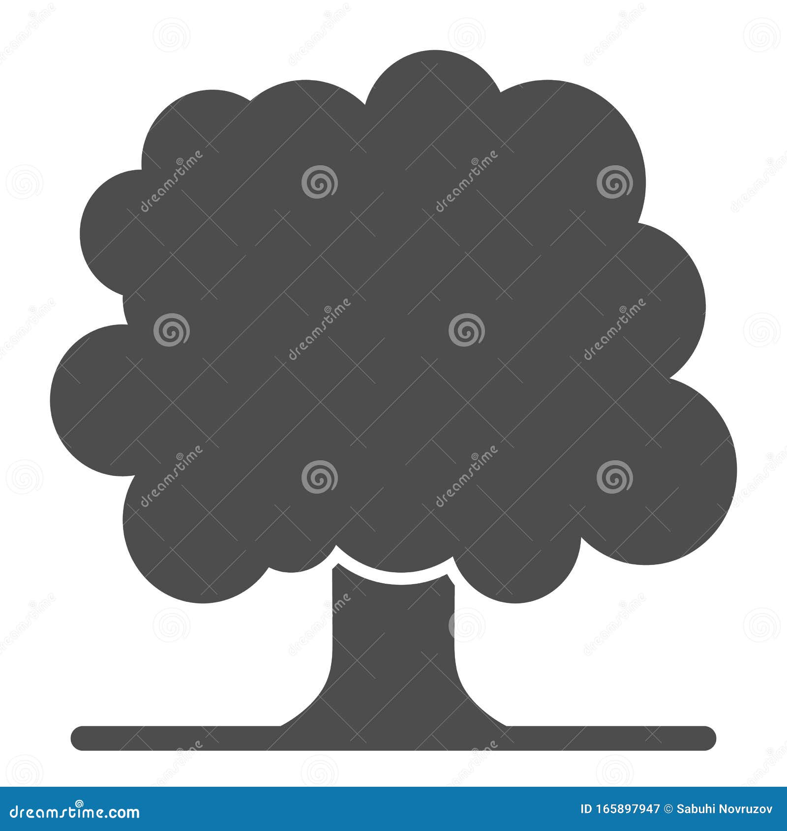 Big Tree Solid Icon. Wood Vector Illustration Isolated on White Stock ...